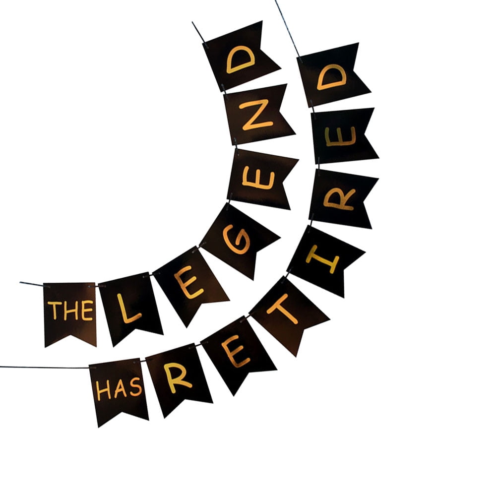 1 Set Retirement Paper Photo Banners Glitter Letter Printing Flag Set ...