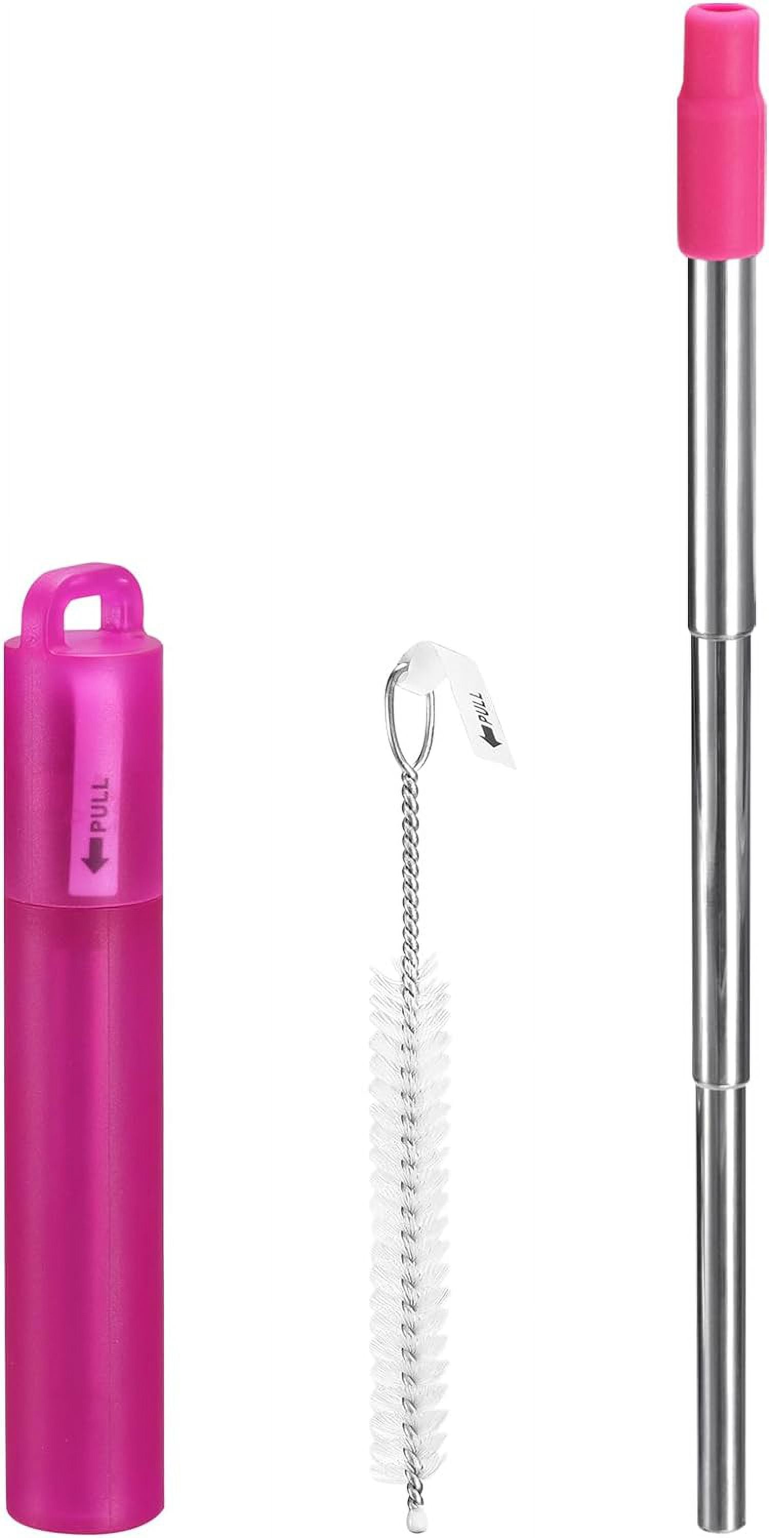 1 Set Reusable Metal Straws, 3.7"-8.3" Portable Telescopic Stainless ...