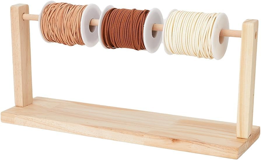 1 Set Ribbon Rack Wood Bobbins Stand Gift Wrapping Ribbon Holder Wire ...