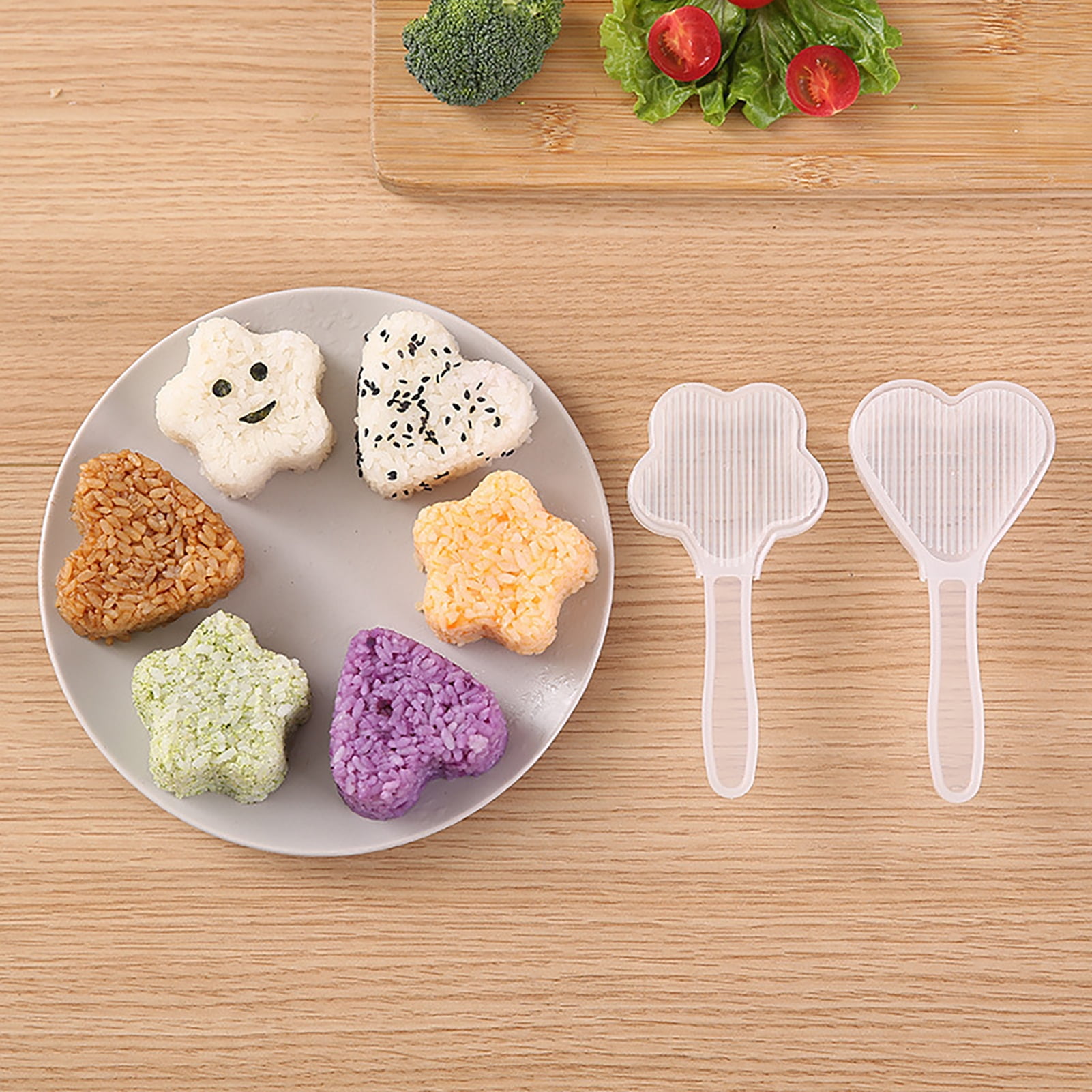 1 Set Rice Ball Molds Healthy And Safety Flower Shape Heart Shapes ...