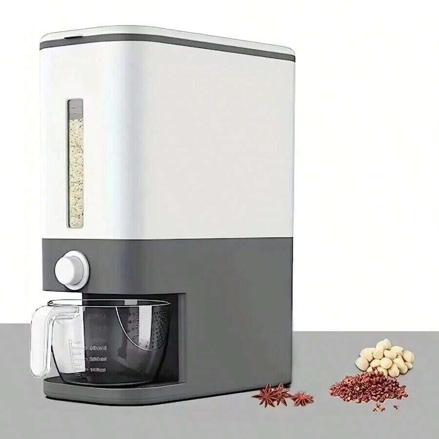 1 Set Rice Dispenser, 22-25 Lbs Rice Container With Measuring Cup ...