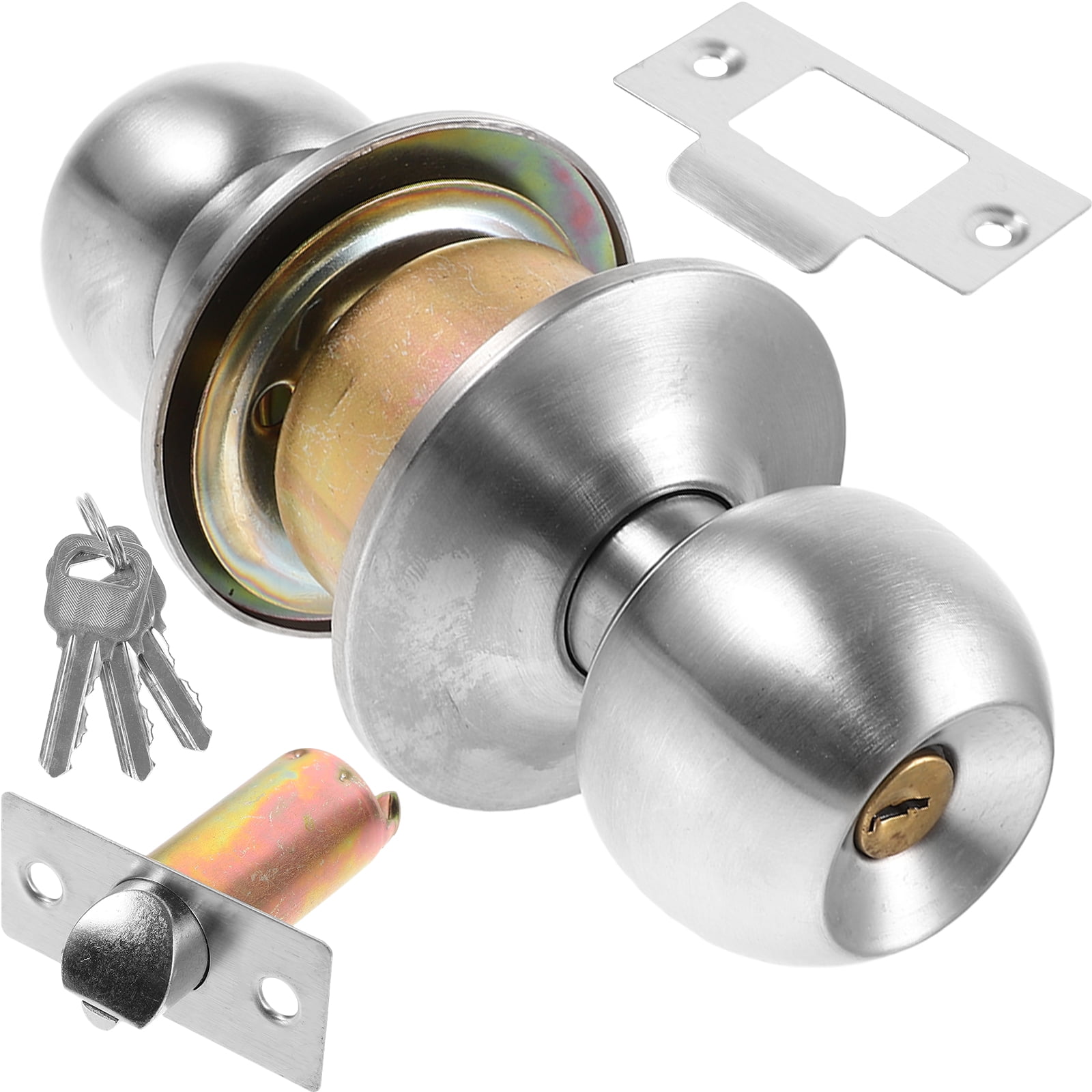 1 Set Room Door Lock Metal Knob Lock Practical Spherical Lock Bedroom ...