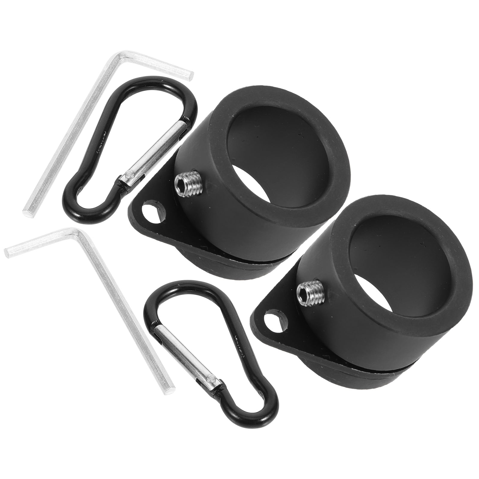 1 Set Rotating Adjustable Fasteners Sturdy Flag Pole Rings with Clips ...