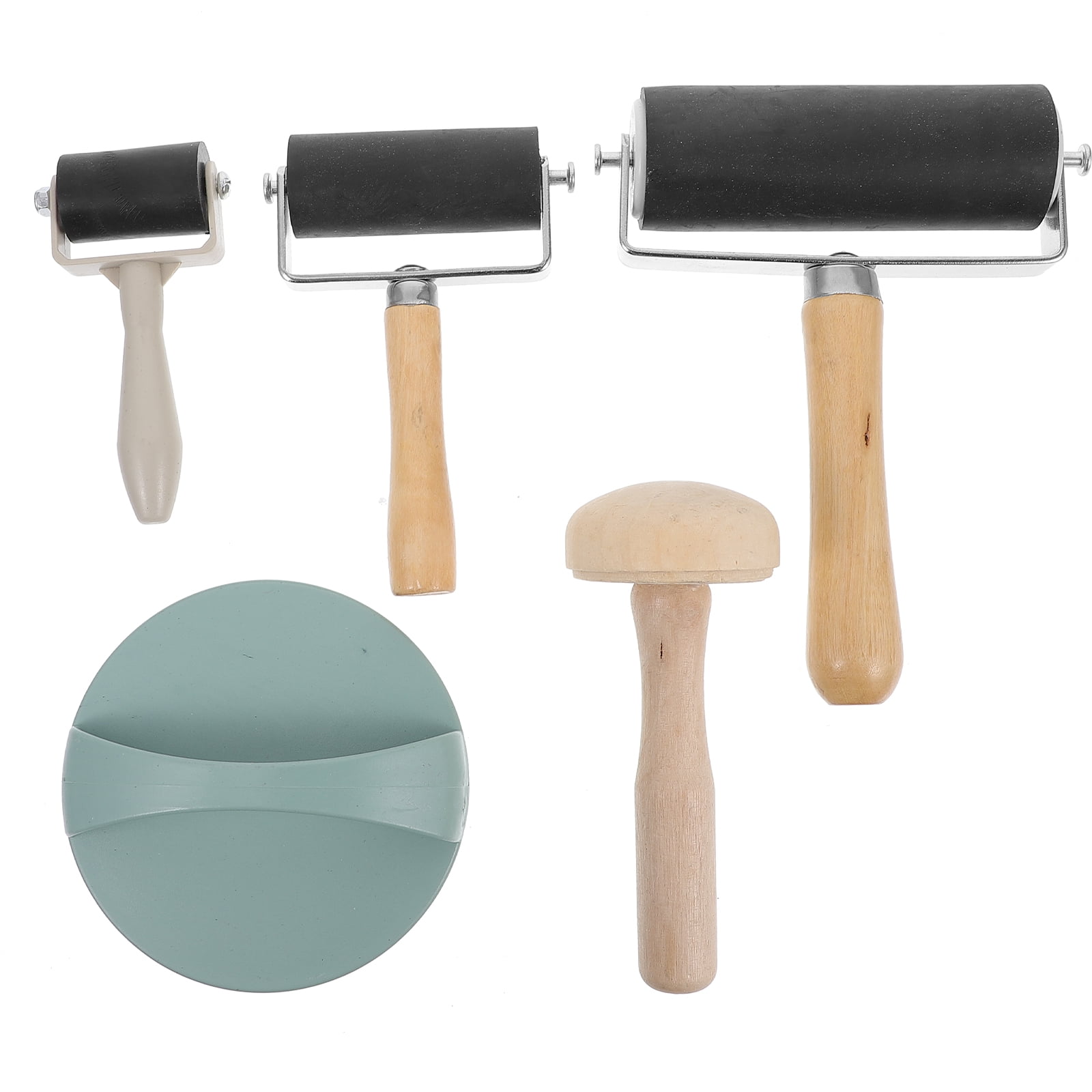 1 Set Rubber Roller Practical Printmaking Roller Ink Roller Handheld ...