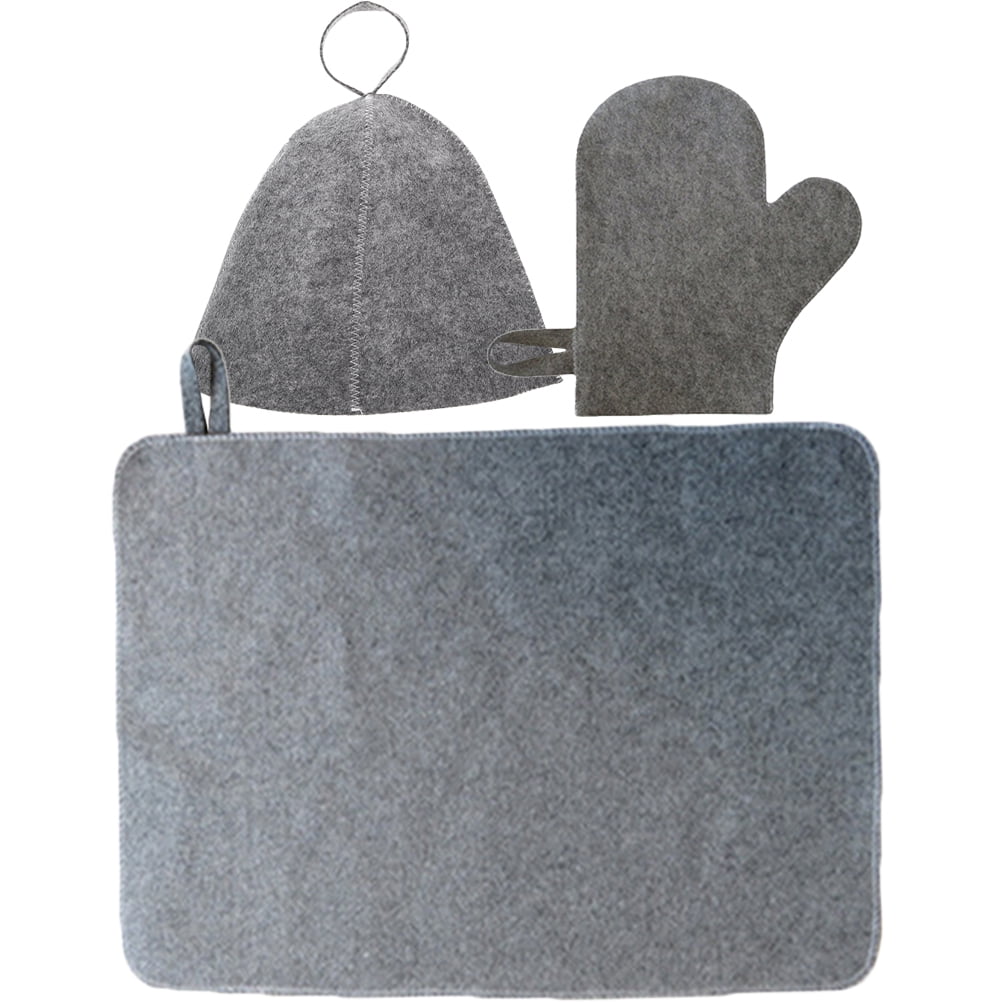 1 Set Sauna Cap Sauna Gloves Sauna Felt Pad Sauna Accessories for Women ...