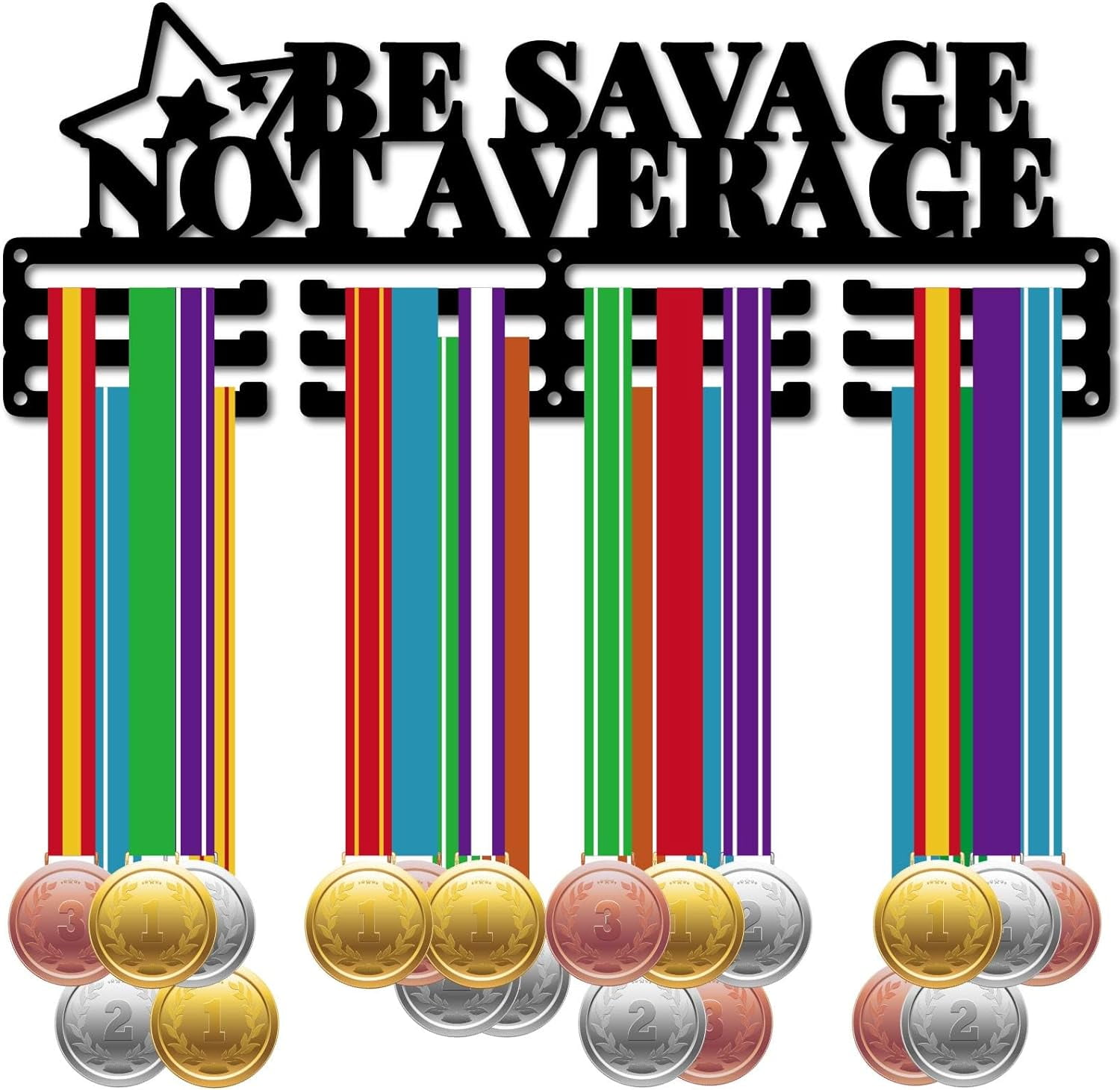 1 Set Be Savage Not Average Medal Hanger Display Medal Holder Sports ...
