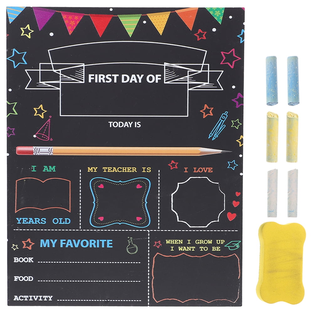 1 Set School Sign First Day Chalk Board Letter Chalkboard Double Side ...