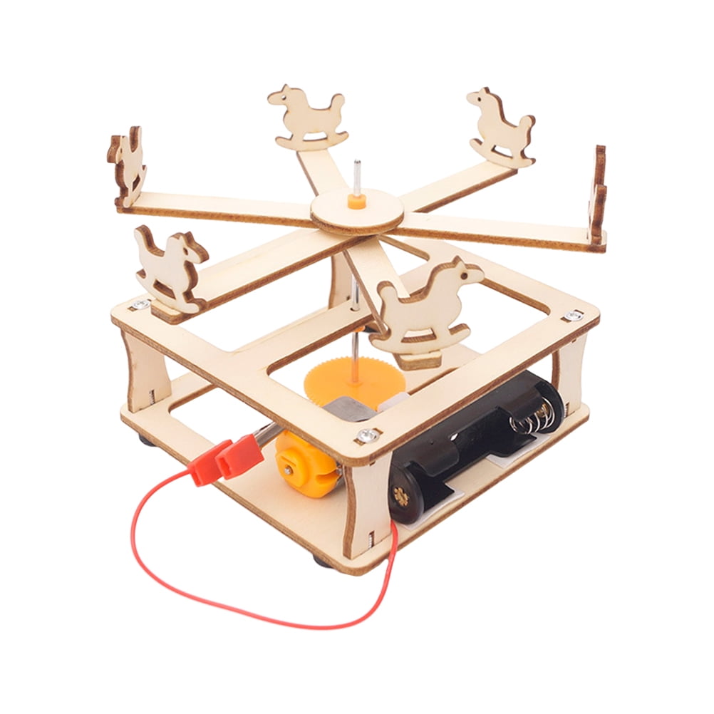 1 Set Science Merry-Go-Round Toy DIY Wooden Merry-Go-Round Toy Science ...
