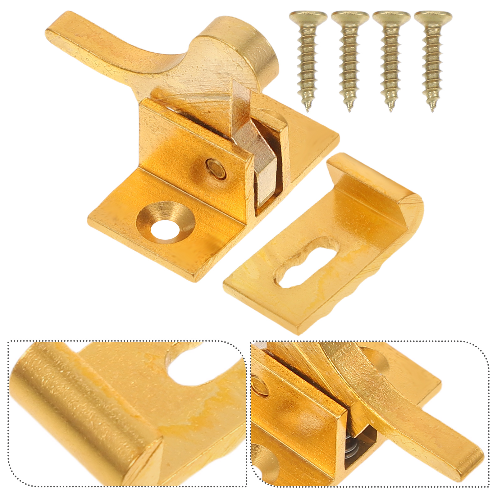 OUNONA Worgeous 2Pcs Brass Heavy Duty Elbow Latch for Window Cabinet ...