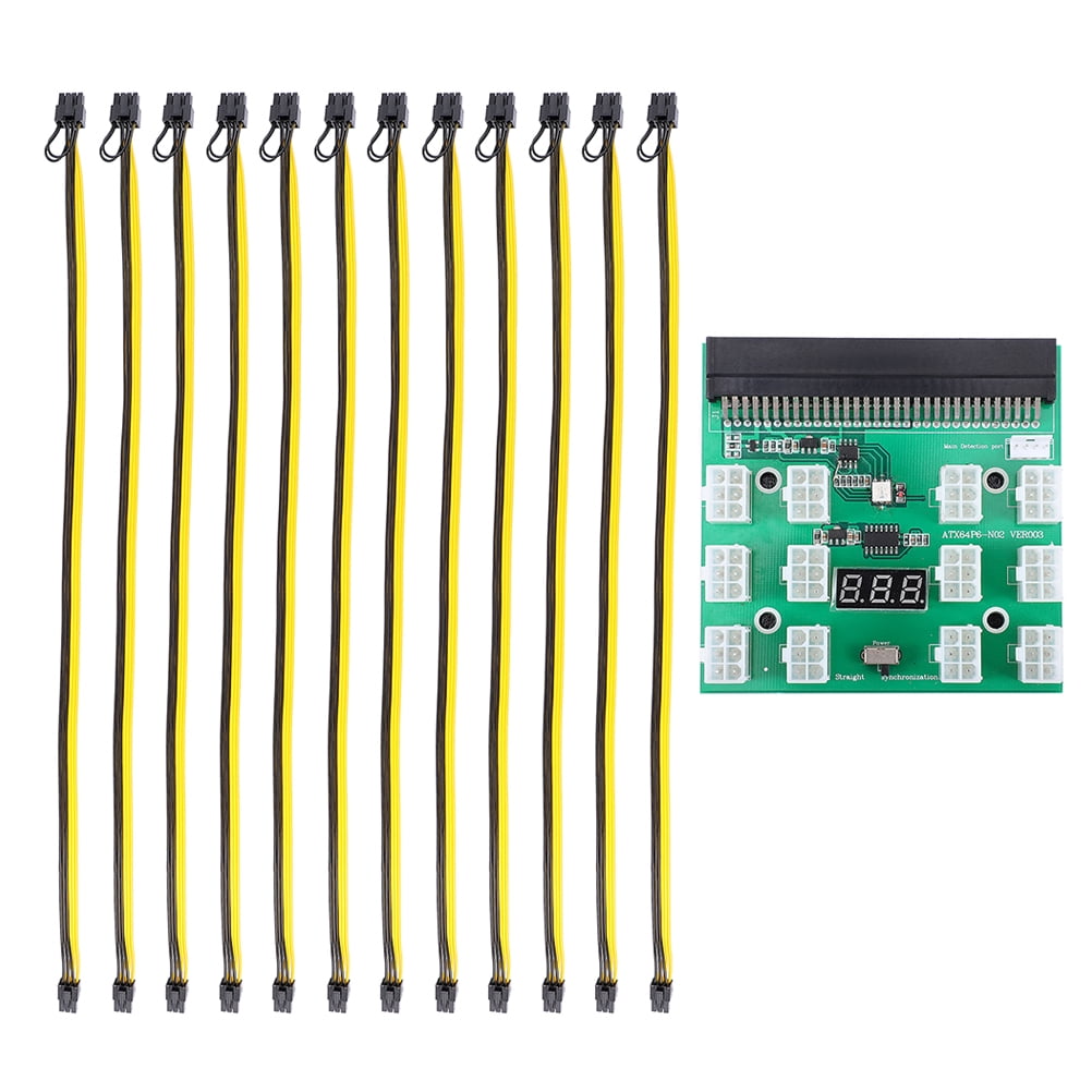 1 Set Server PSU Power Supply Mining Board Adapter and 6-Pin to 8-Pin ...