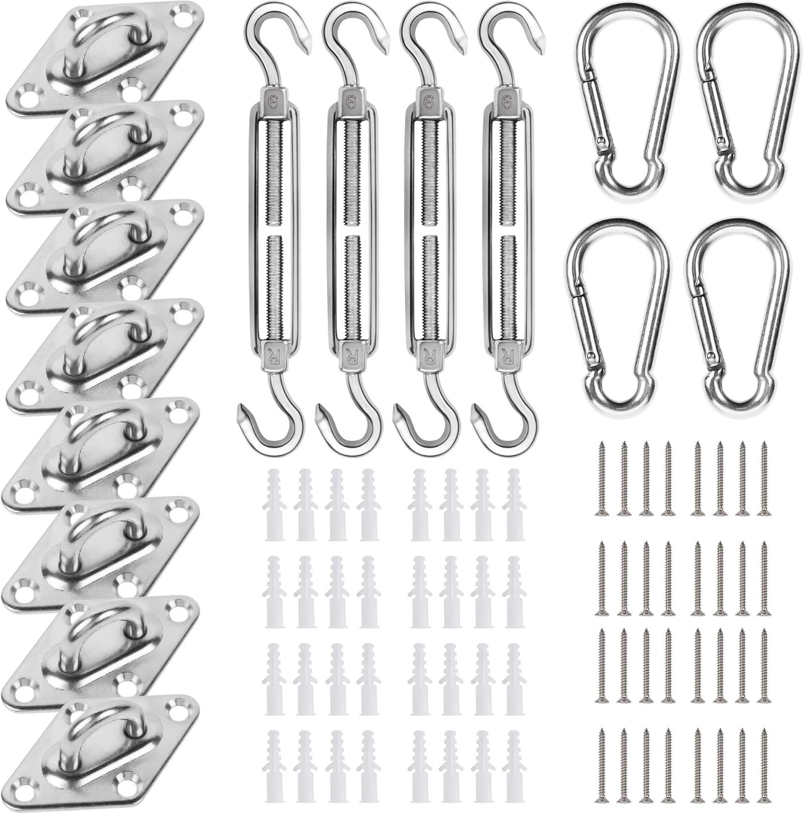 1 Set Shade Sail Hardware Kit Fixing Expansion Screws Snap Hooks Snap ...