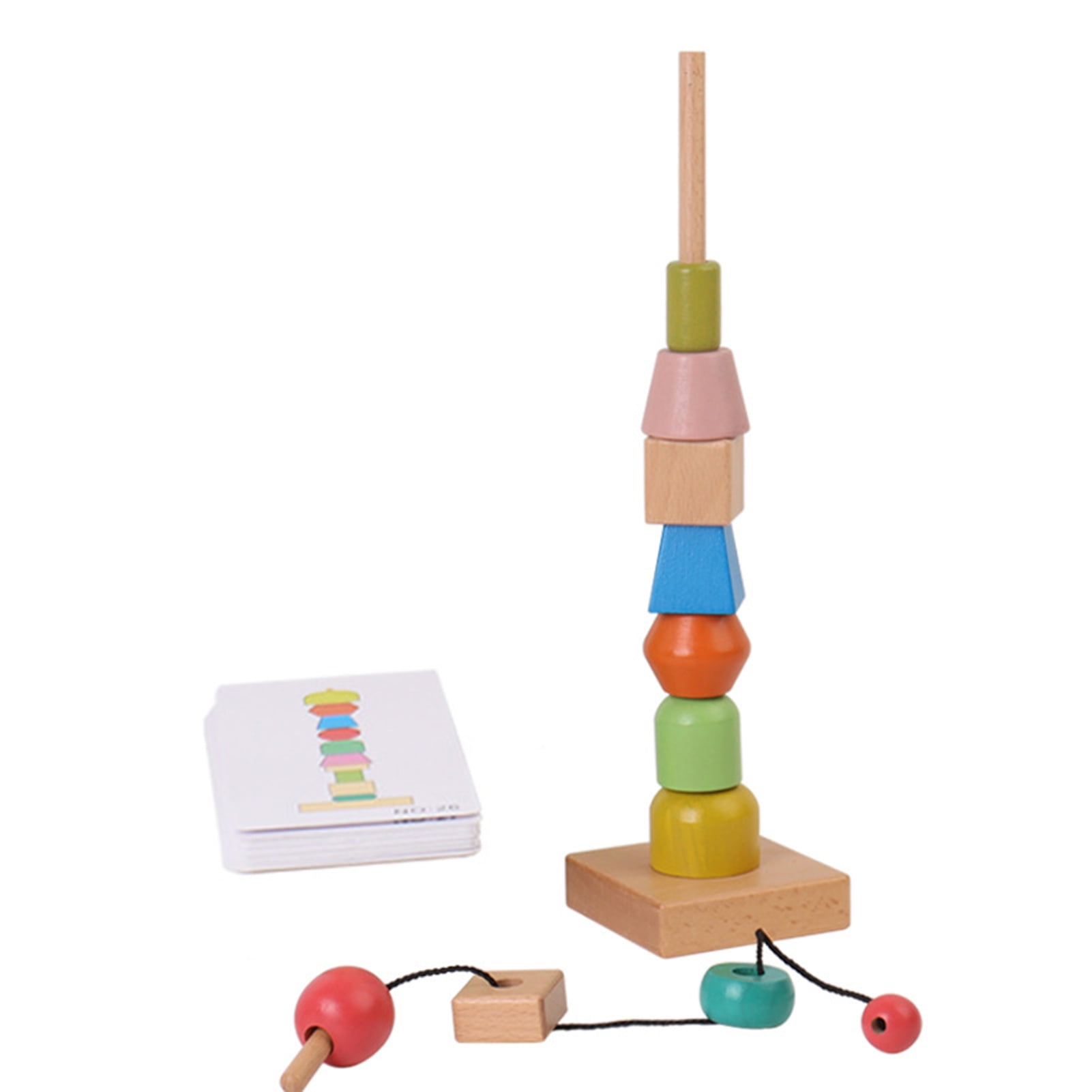 1 Set Shape Sorter Toy Colorful Shape Cognition Teaching Rainbow Beads ...