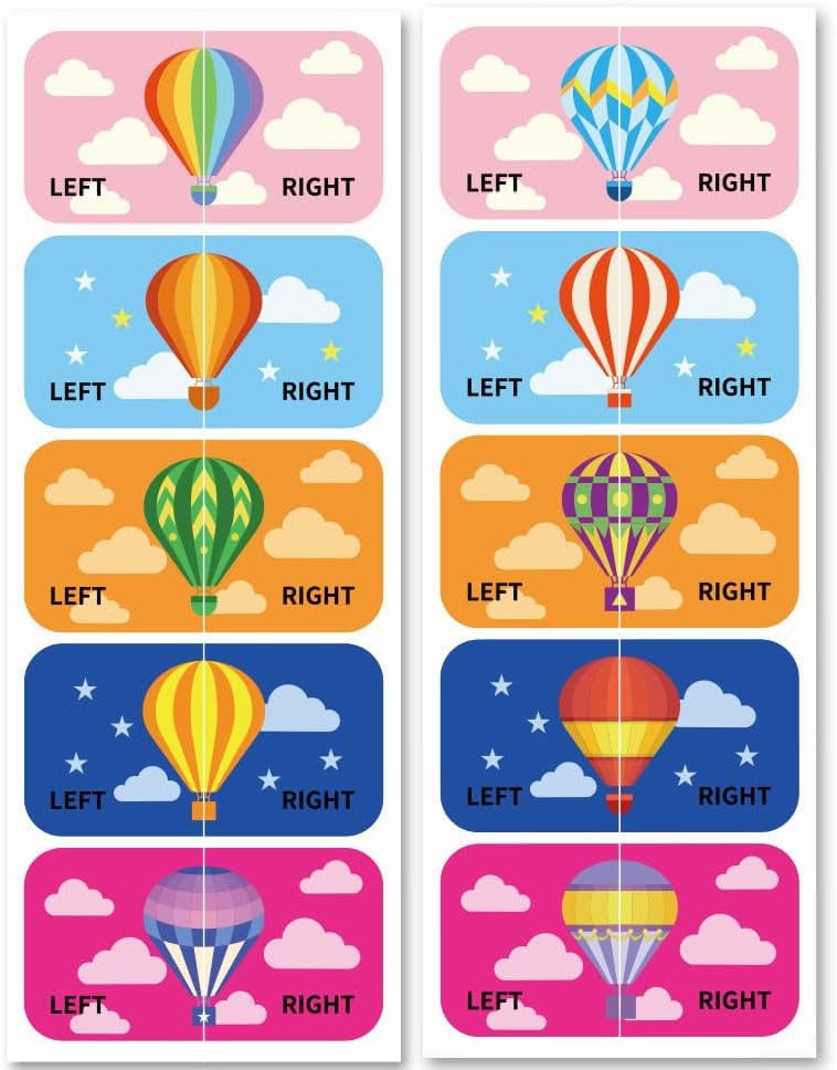 1 Set Shoes Stickers for Shoes Learning Left Right Hot Air Balloon ...