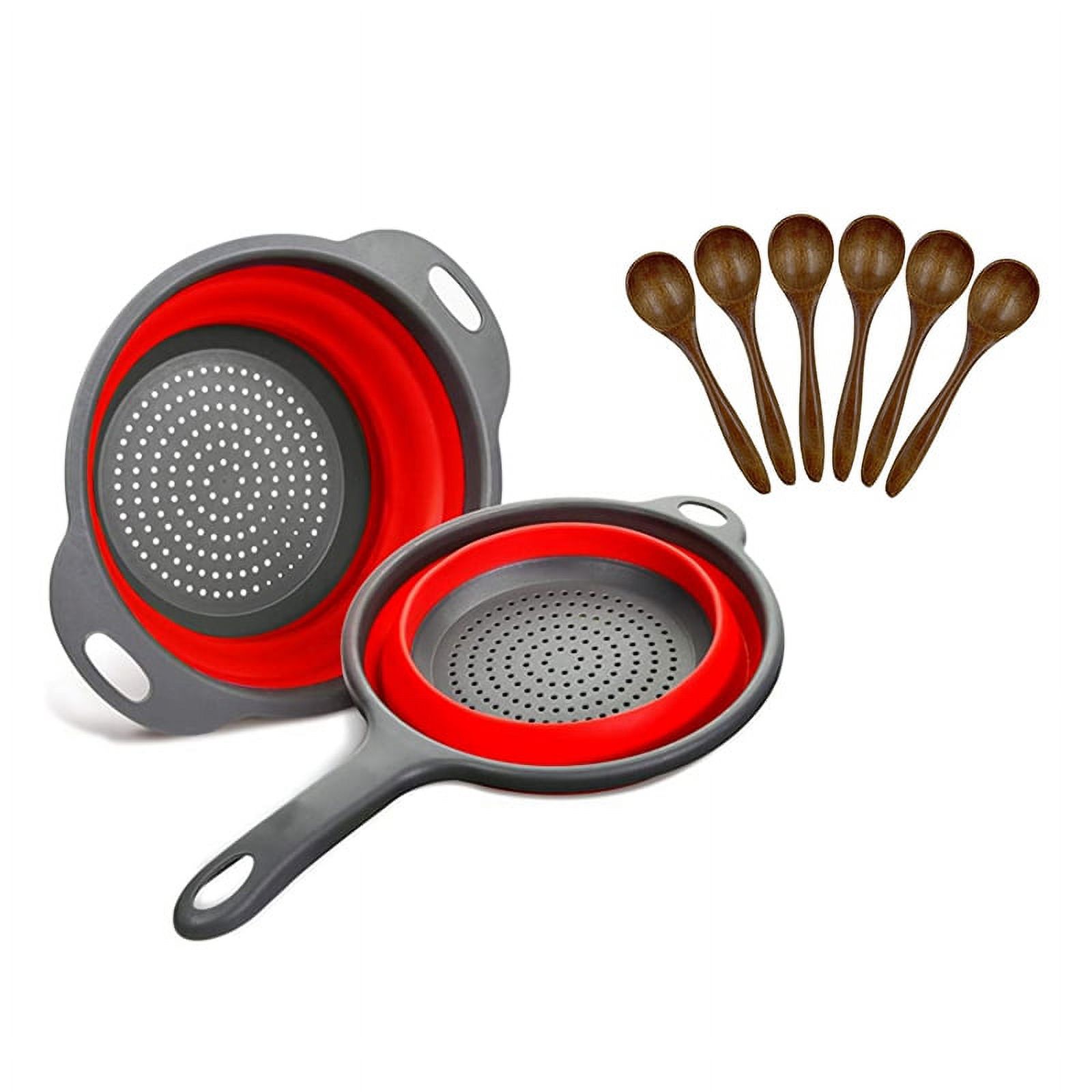 1 Set Silicone Colanders and Strainers with Extendable Handles & 6 Pcs ...