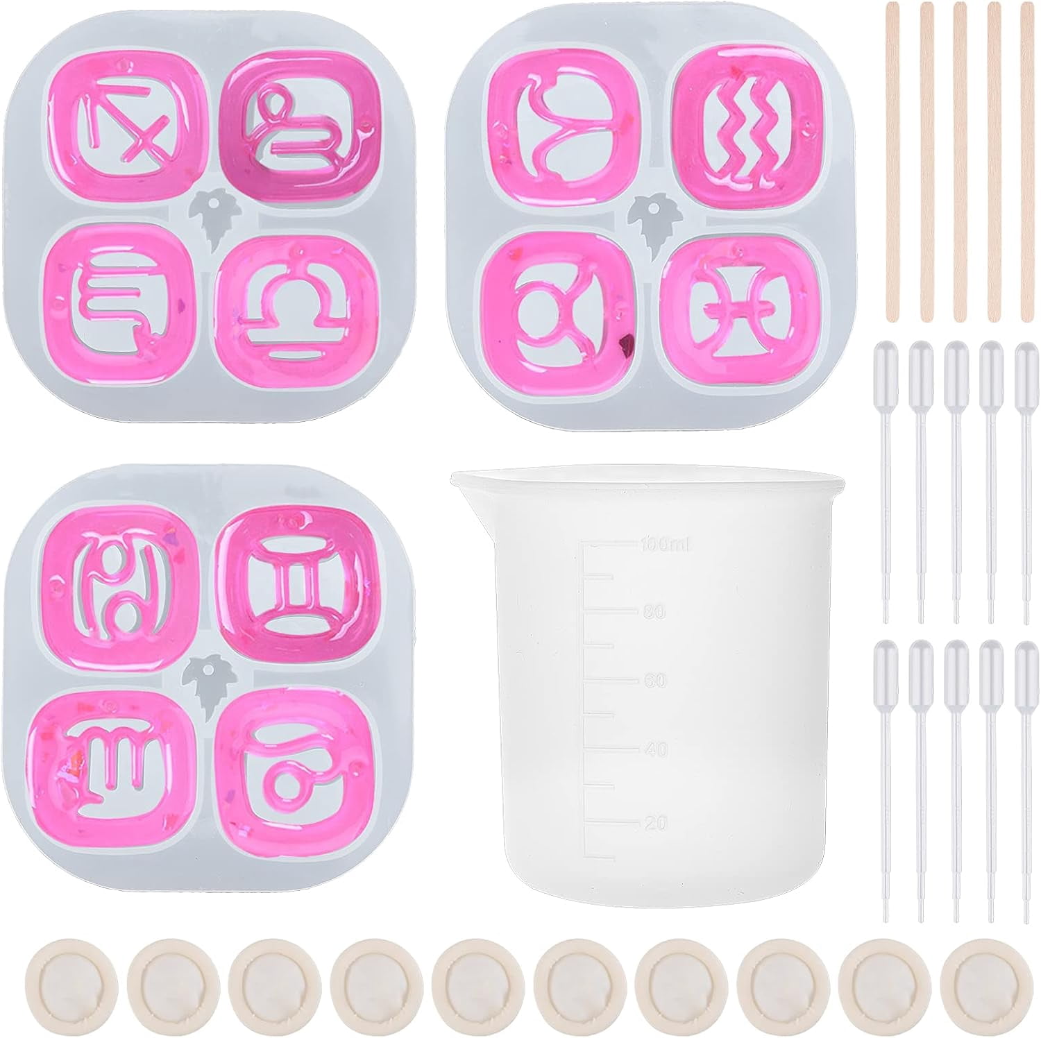 1 Set Silicone Molds Making Kits with Silicone Molds & Measuring Cup ...