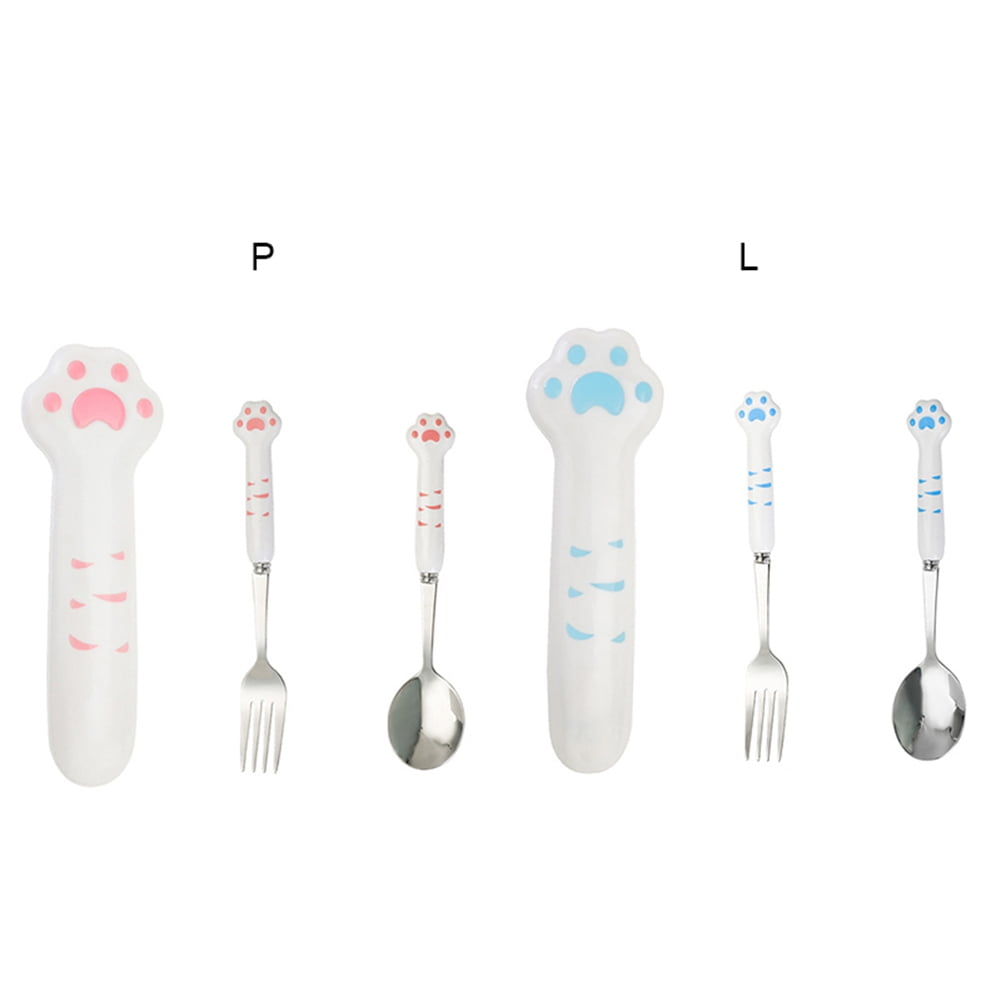 1 Set Silverware Flatware Set,Stainless Steel Cartoon Cute Cat Claw ...