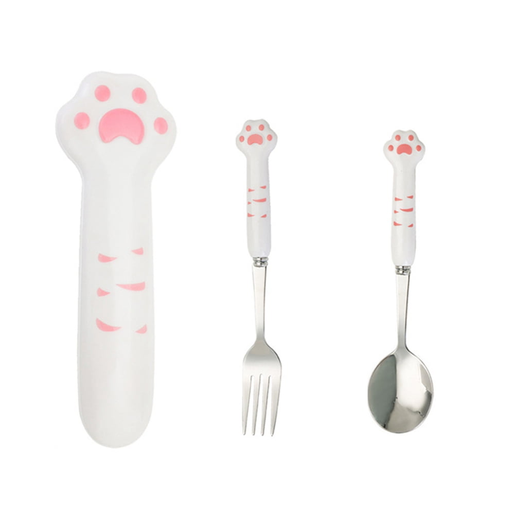 1 Set Silverware Flatware Set,Stainless Steel Cartoon Cute Cat Claw ...