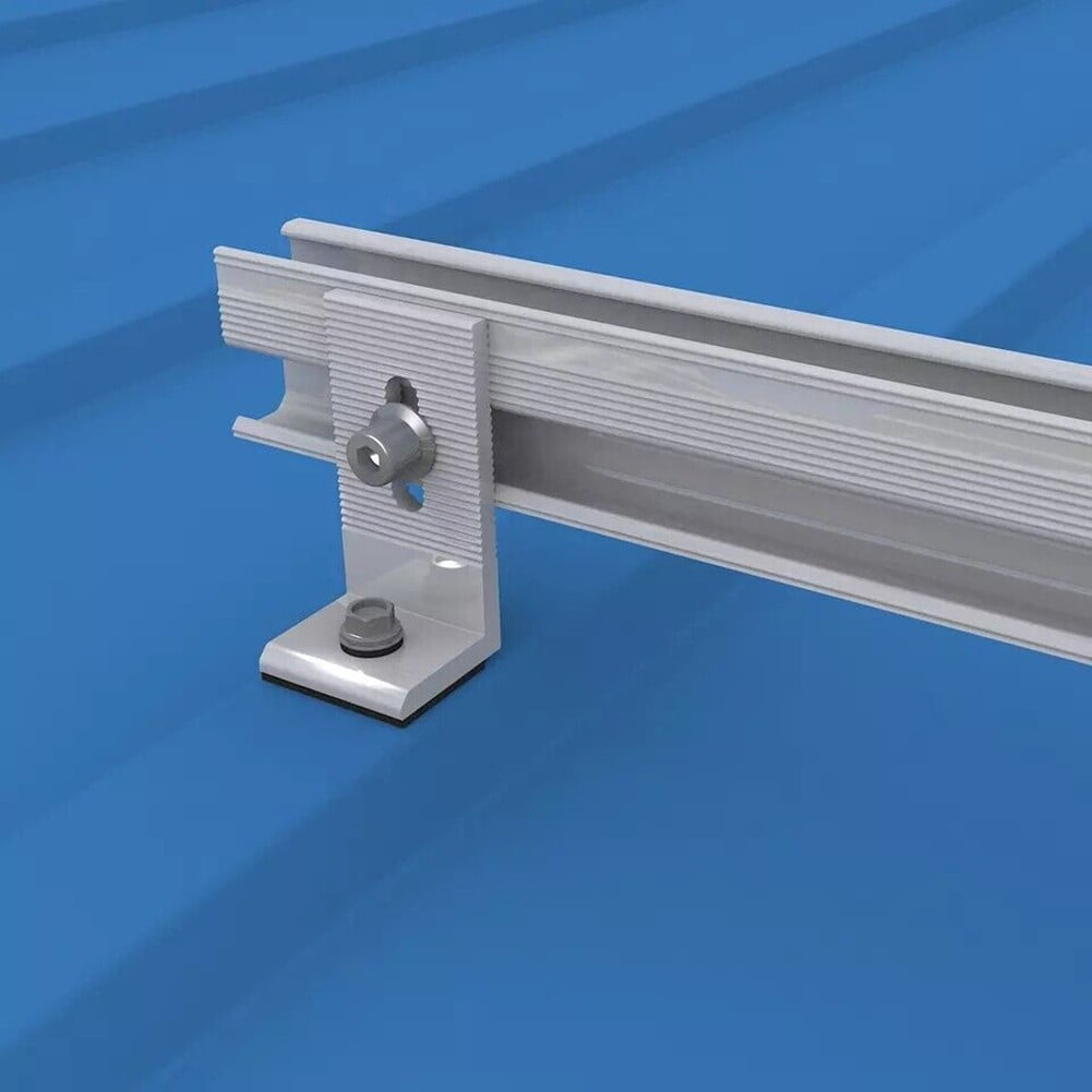 1 Set Solar Panel PV Profile Alu Mounting Rail Flat Roof Metal Roof ...