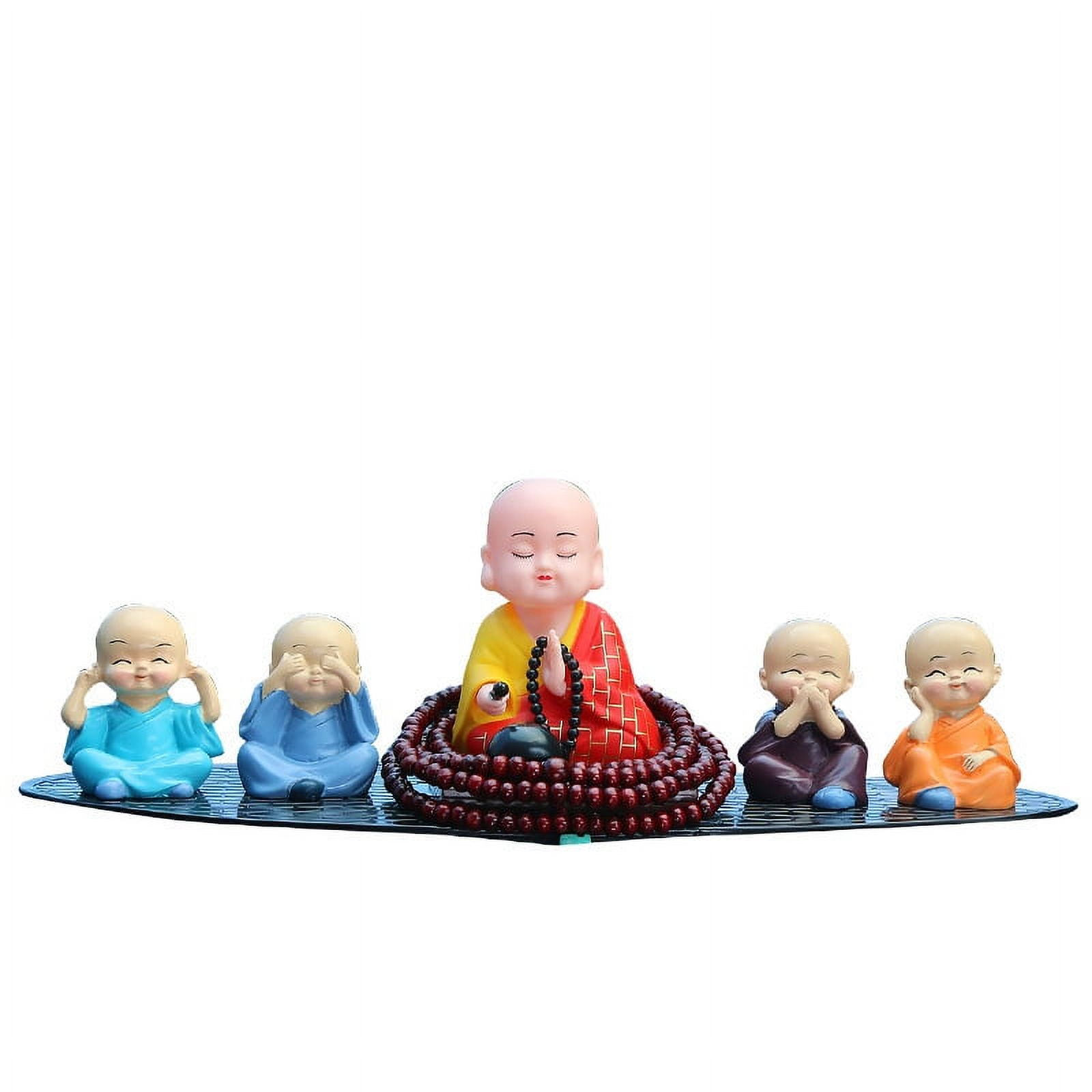 1 Set Solar Powered Shaking Head Monk Figurine Buddha Statue for Home ...