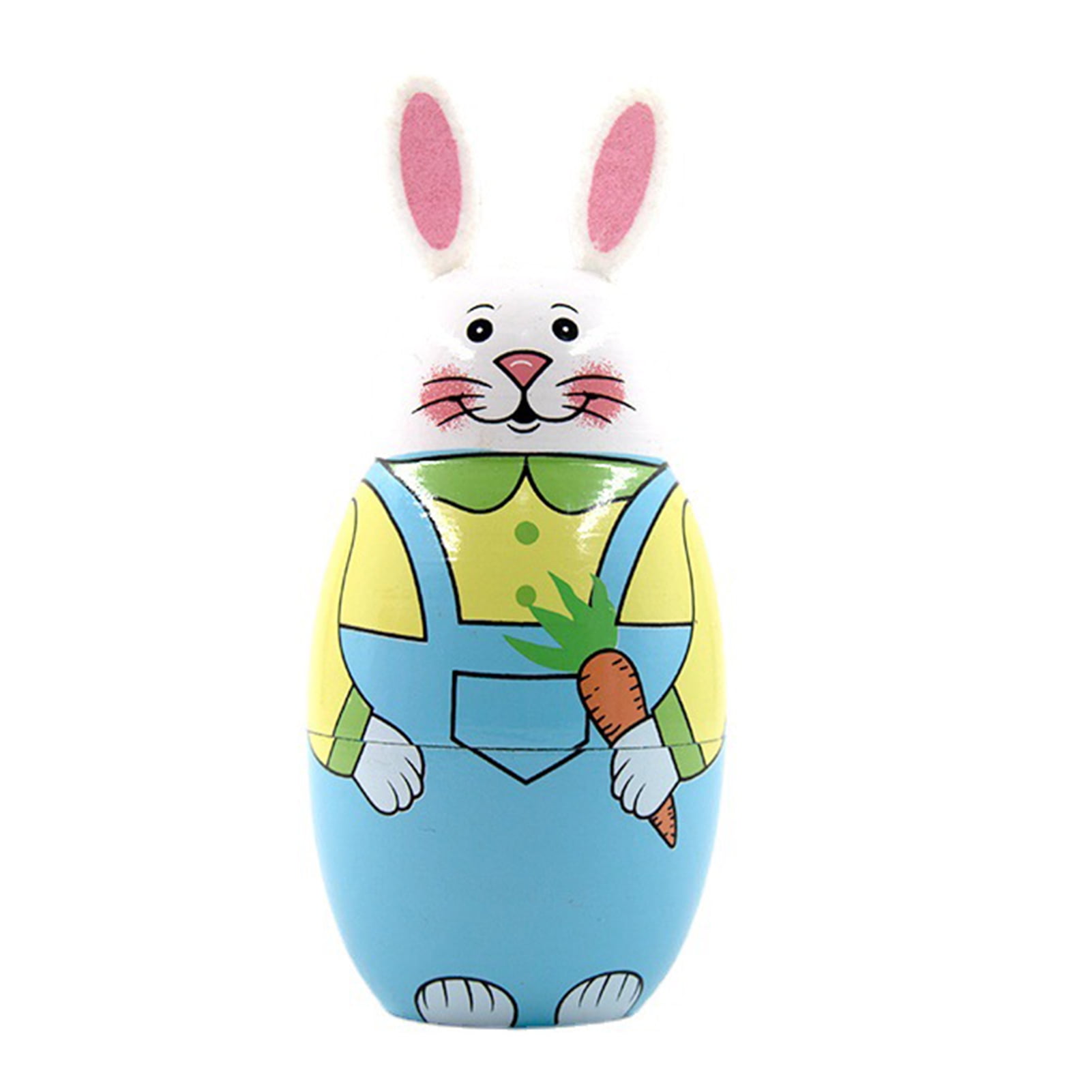 1 Set Stacking Toy 5 Layers Non-fading Regional Style Wooden Easter ...