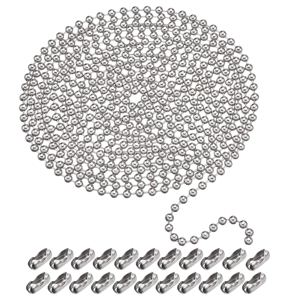 1 Set Stainless Steel Beaded Chain Necklace with Connectors and Clasps ...