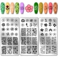 1 Set Stainless Steel DIY Nail Art Template Tool Rectangle Flower ...
