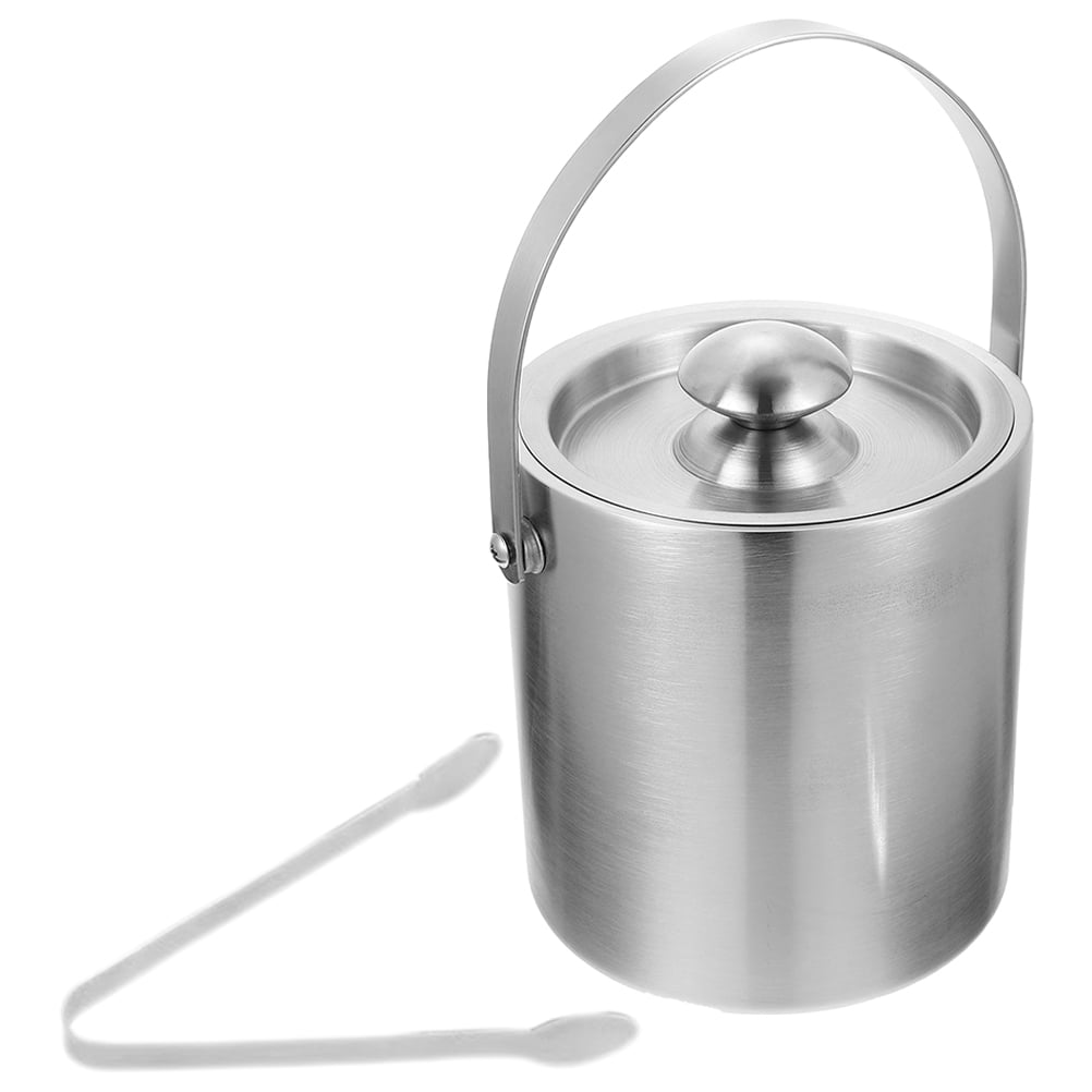Insulated Stainless Steel Ice Cube Bucket with Lid to Keep Ice Cold ...