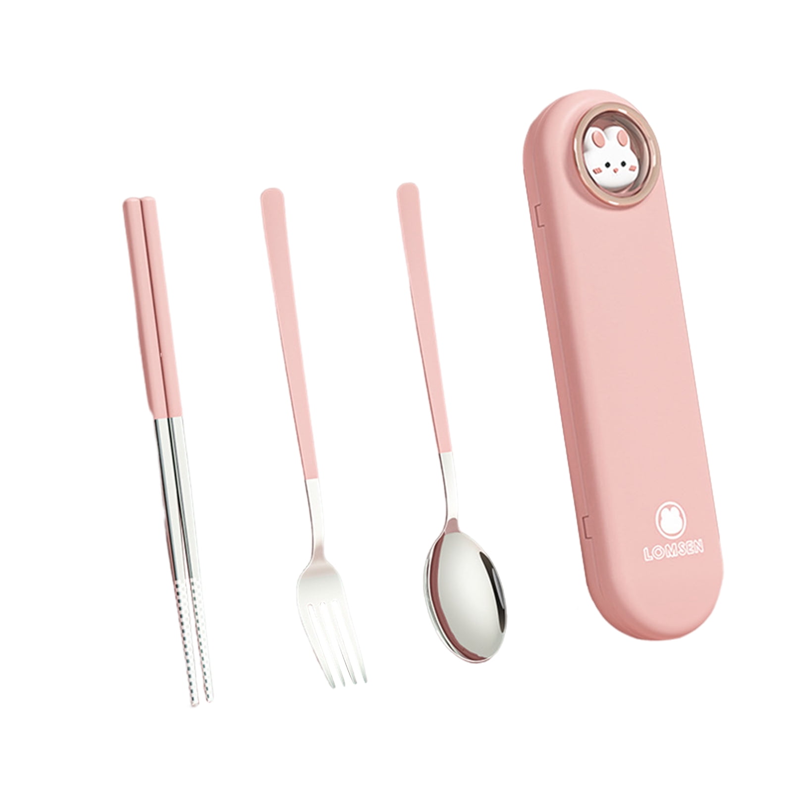 1 Set Stainless Steel Spoon Fork Chopsticks with Storage Box Food Grade ...