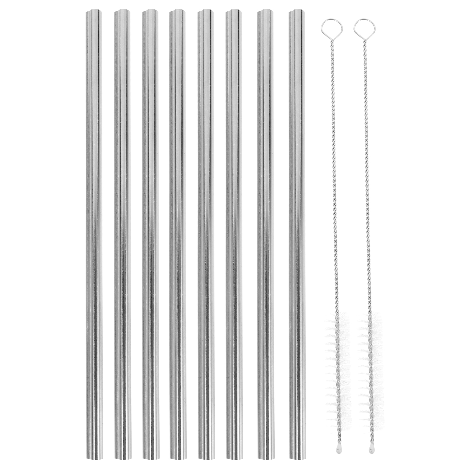 1 Set Stainless Steel Straws Reusable Metal Straw Cute Straws with ...