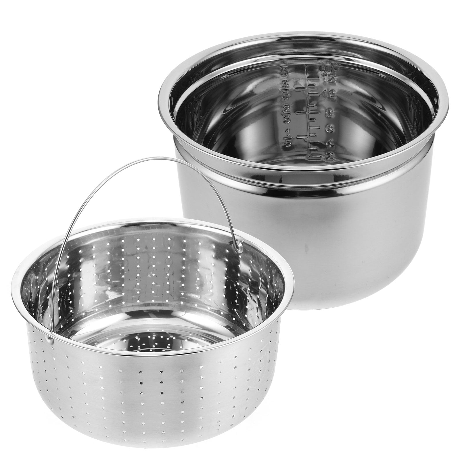 1 Set Steamer Basket Rice Cooker Steel Inner Pot Stainless Steel Inner ...