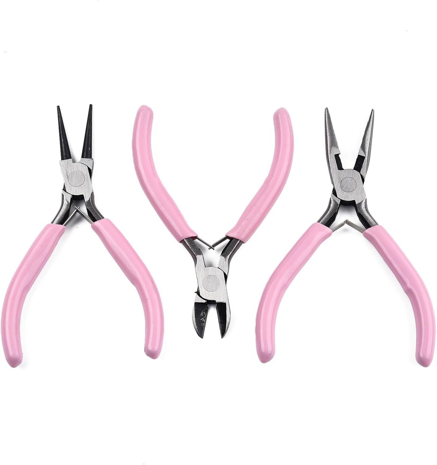 1 Set Steel Pliers Set with Plastic Handles Including Side Cutter Round ...