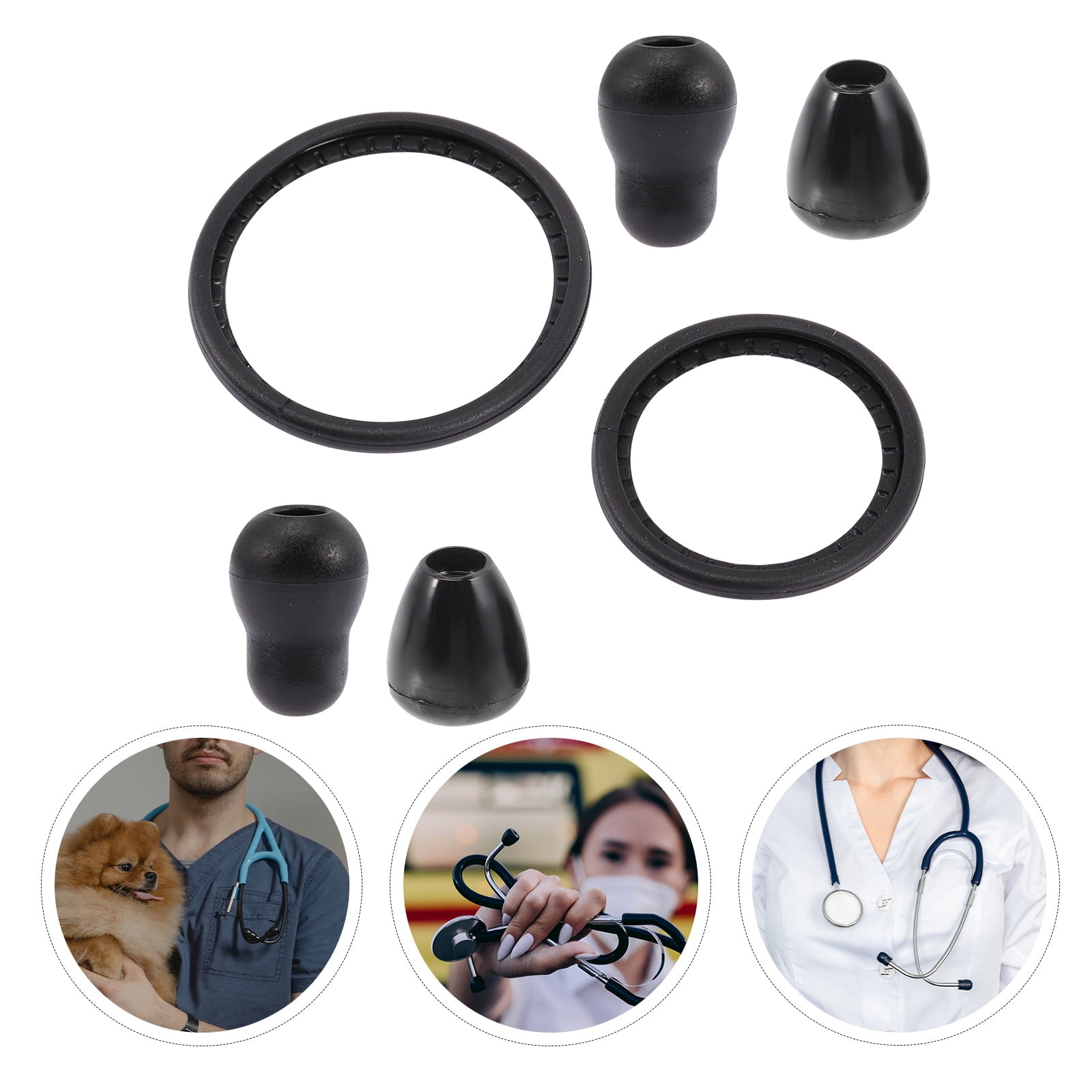 OULII Stethoscope Replacement Kit Black PE for with Comfortable Earbuds ...