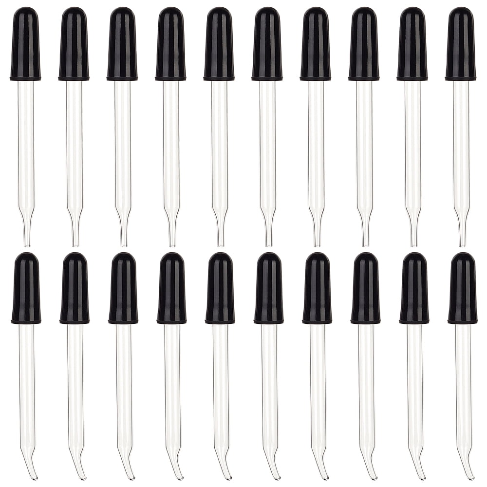 1 Set Straight & Curve Tip Glass Droppers Graduated Pipettes White ...