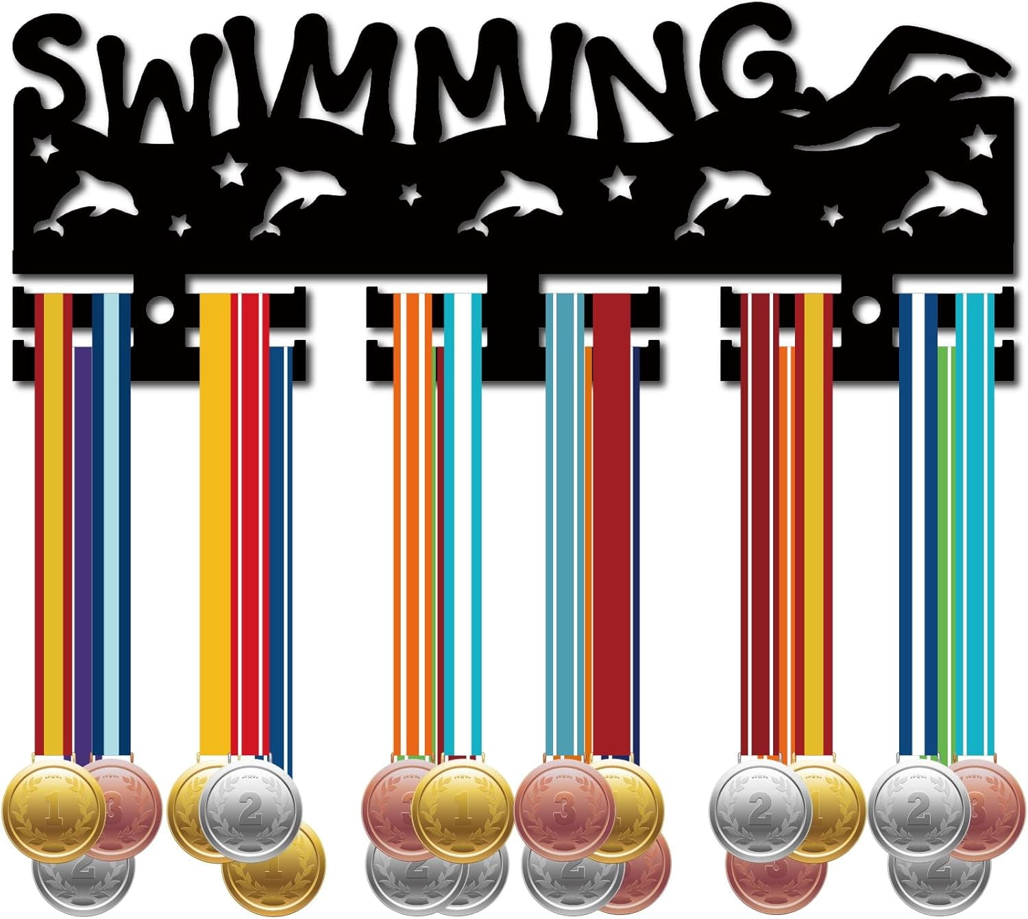 1 Set Swimming Medal Holder Display Hanger Rack Frame Acrylic Wall ...