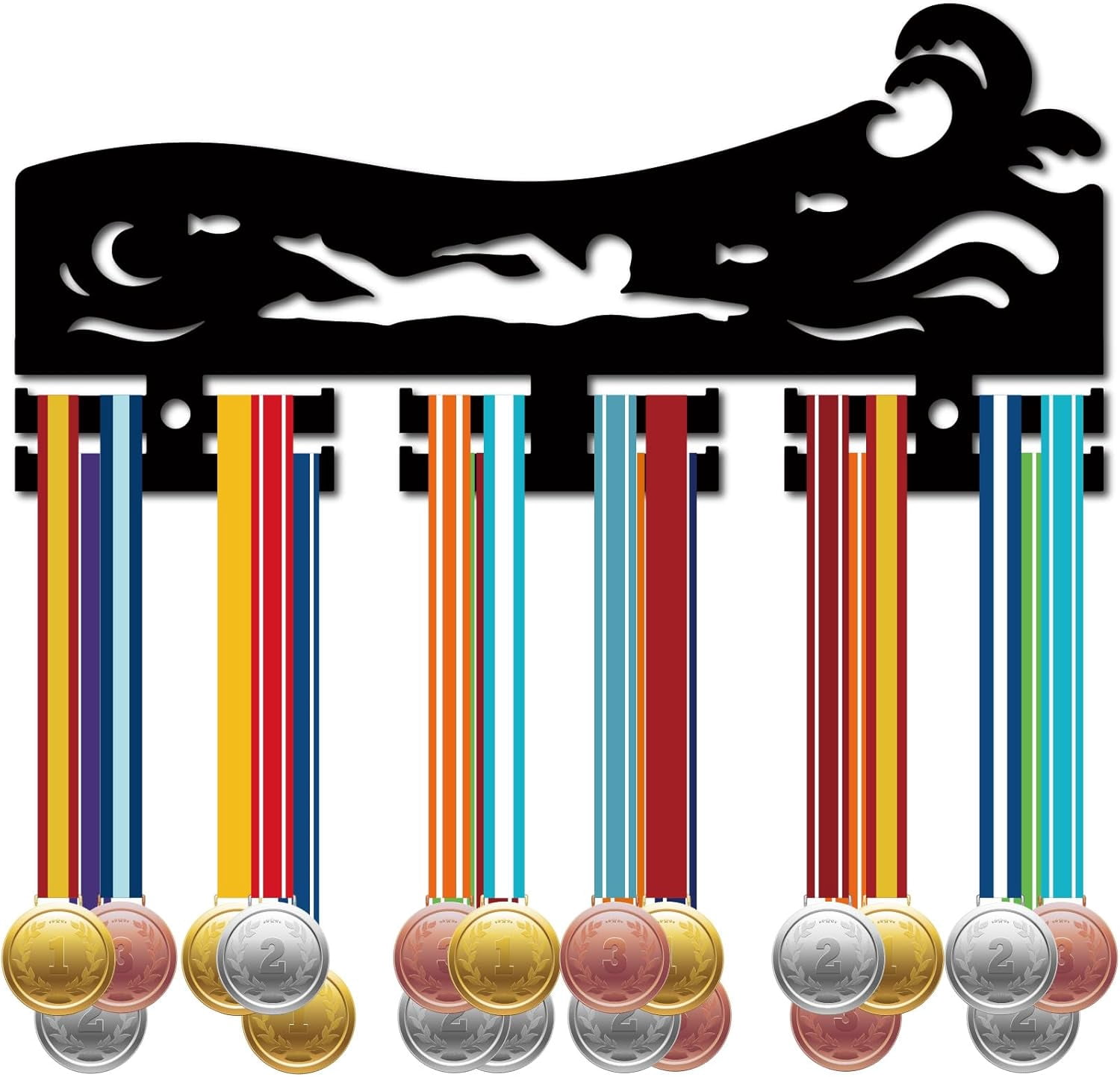 1 Set Swimming Medal Rack Display Acrylic Medal Hanger Wall Mounted ...