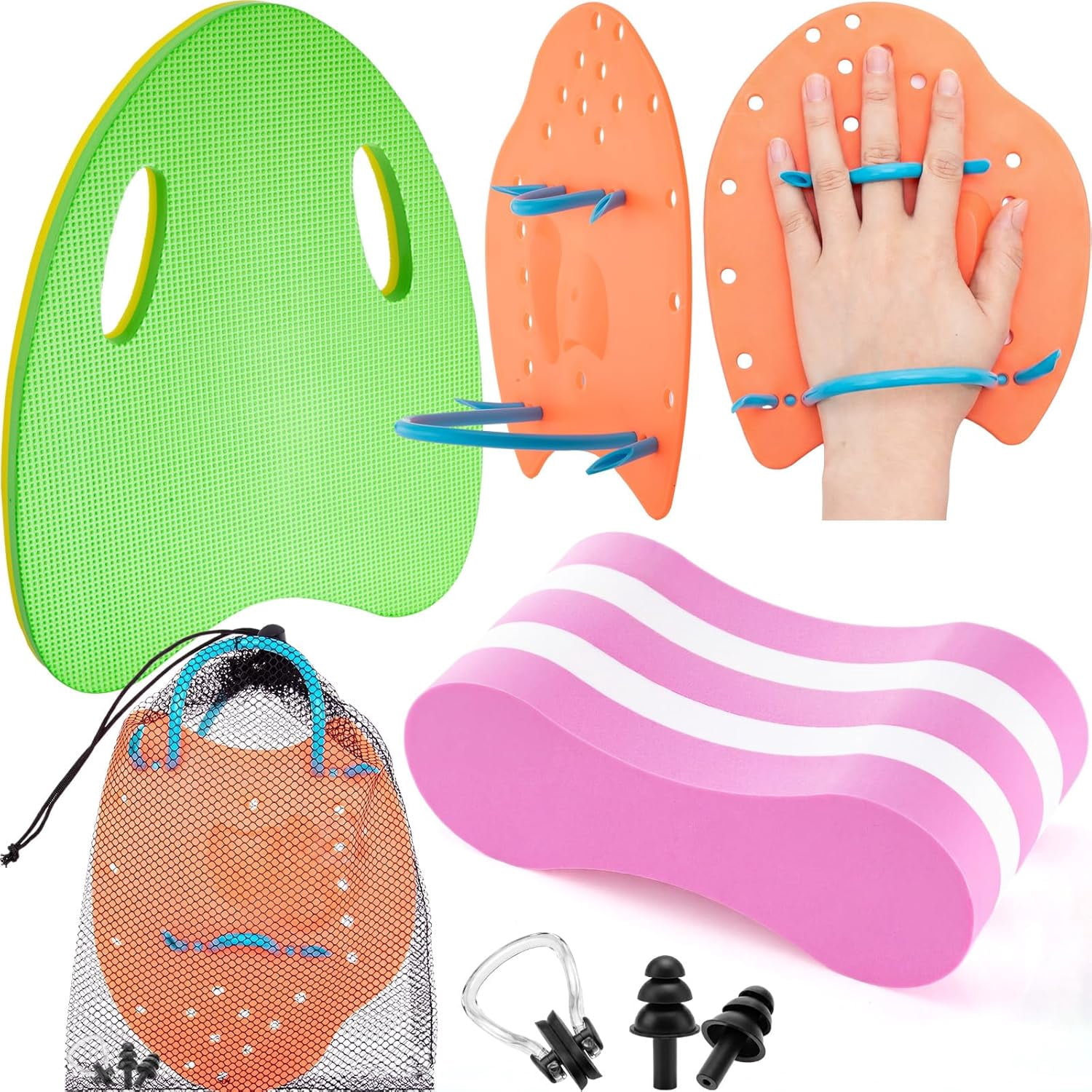 1 Set Swimming Pool Training Kit Swim Paddles Pull Buoy and A-Type ...