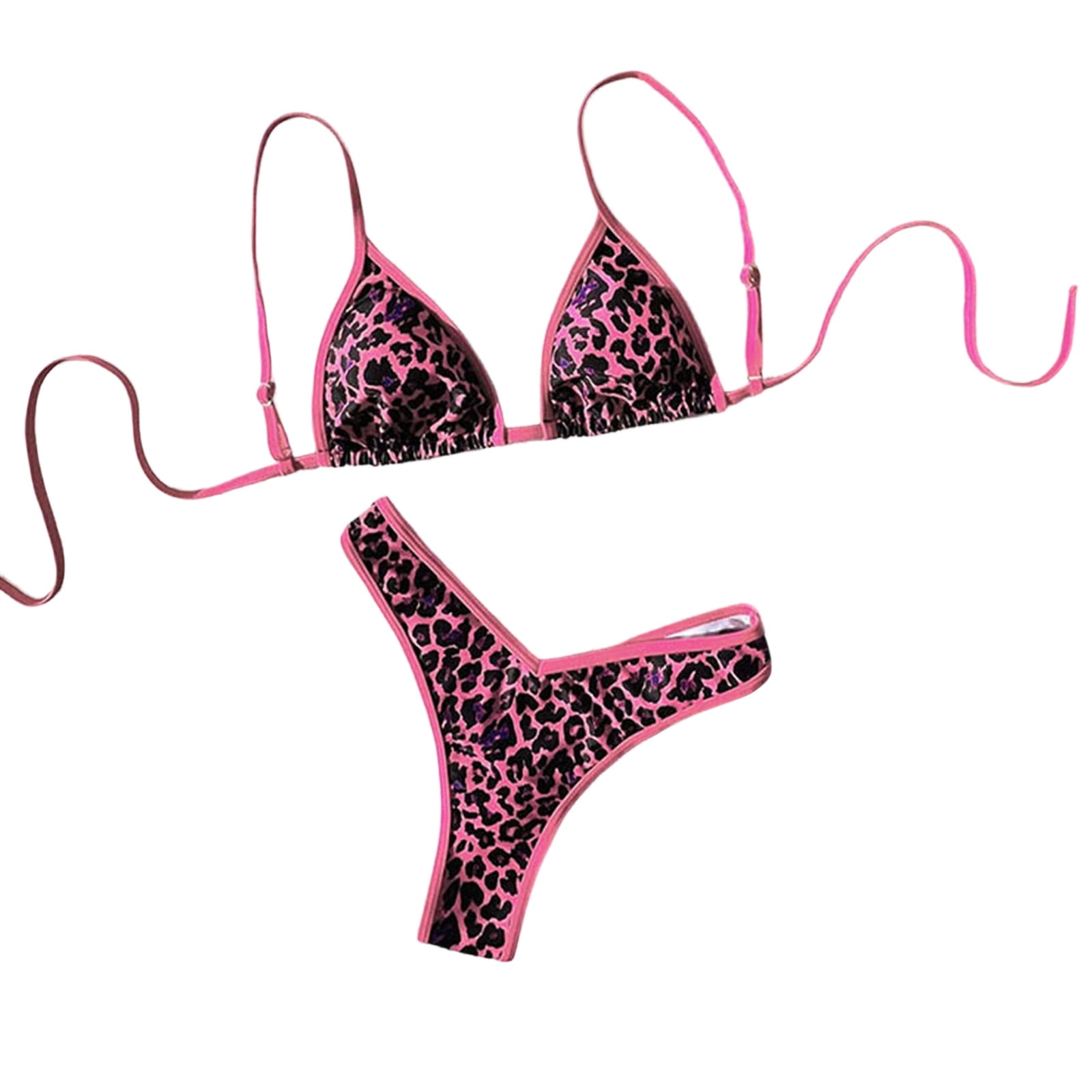 1 Set Swimwear with Adjustable Tied Top and Triangle Bottoms Ladies ...