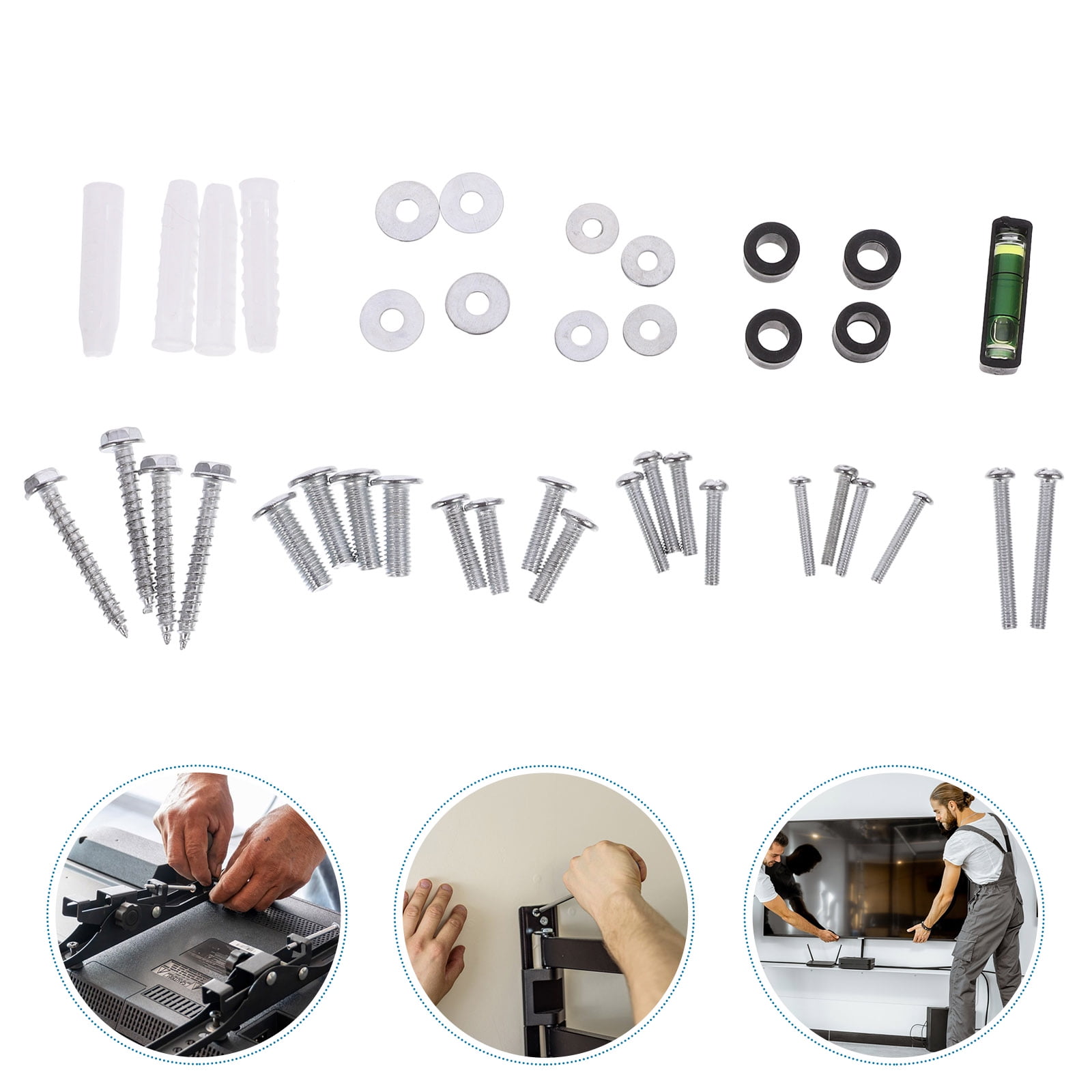 1 Set TV Mount Iron Screws Heavy Duty Wall Mounting Hardware Universal ...
