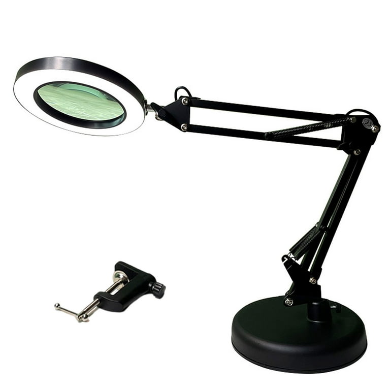 1 Set Table Lamp Adjustable Long Light Arm Energy Saving Eye Protection Illumination Foldable 2 in 1 Magnifying Glass Desk Lamp Student Reading Light for Home Office Walmart