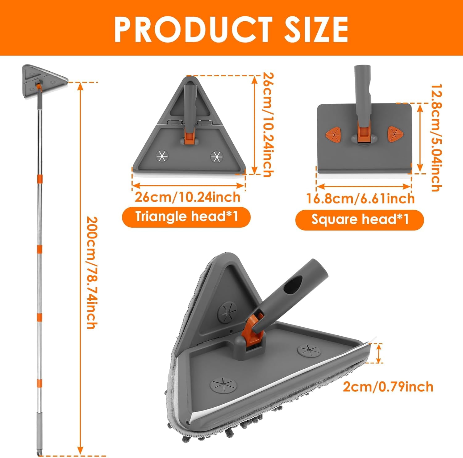 1 Set Telescopic Wall Cleaning Mop for Dry Wet Use Multipurpose 180 ...