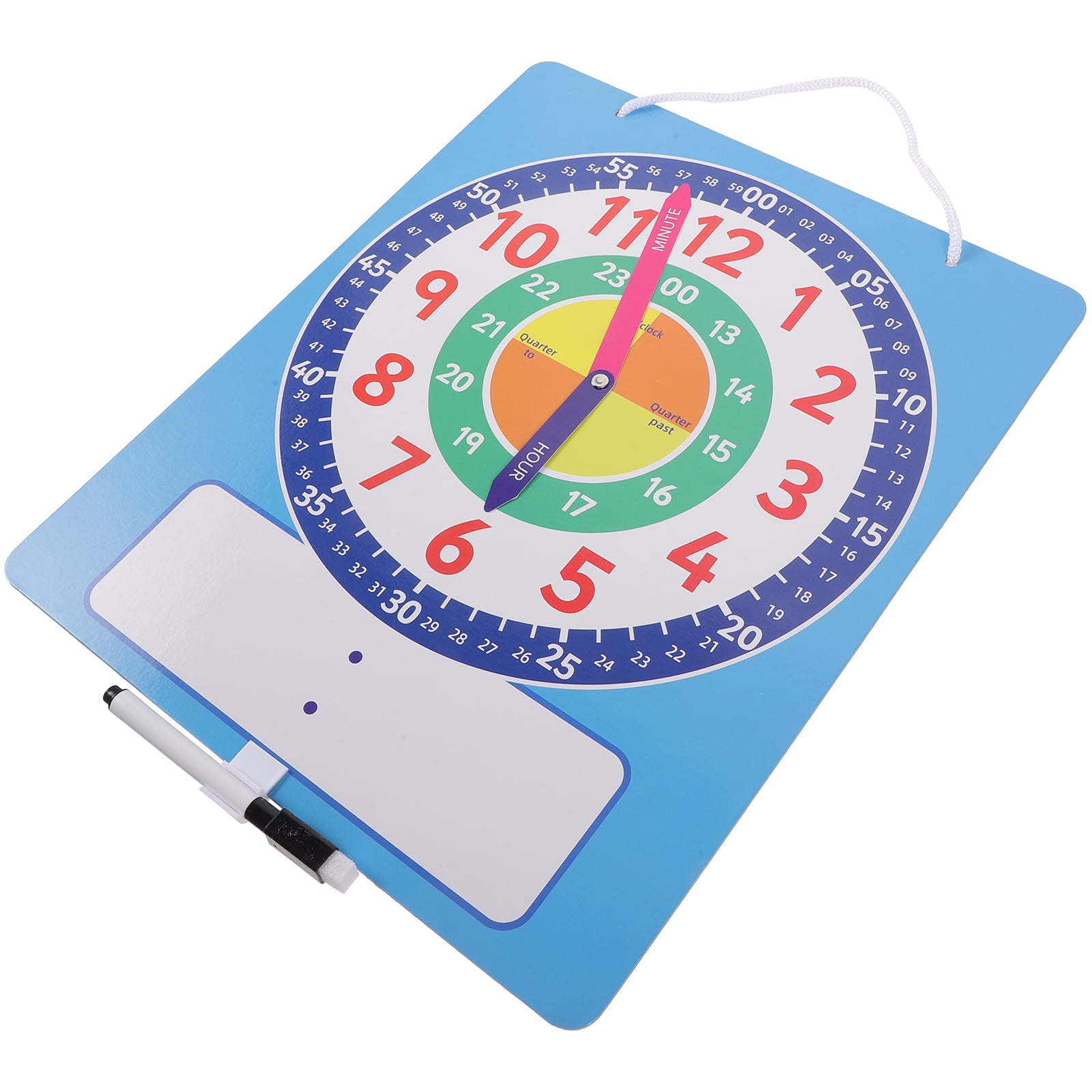 1 Set Telling Time Teaching Clock Board Clock Leaning Set for Kids ...