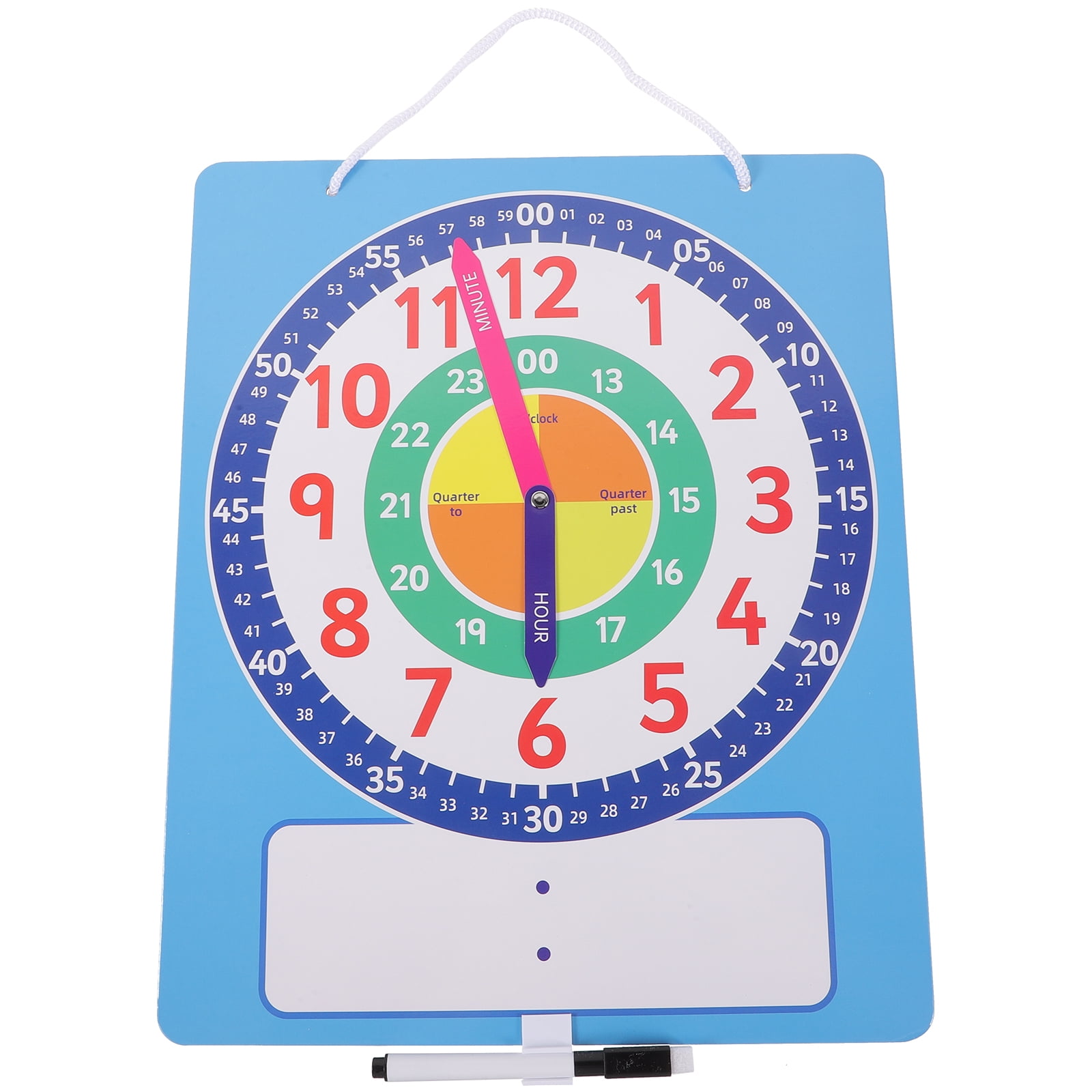 1 Set Telling Time Teaching Clock Board Clock Leaning Set for Kids ...