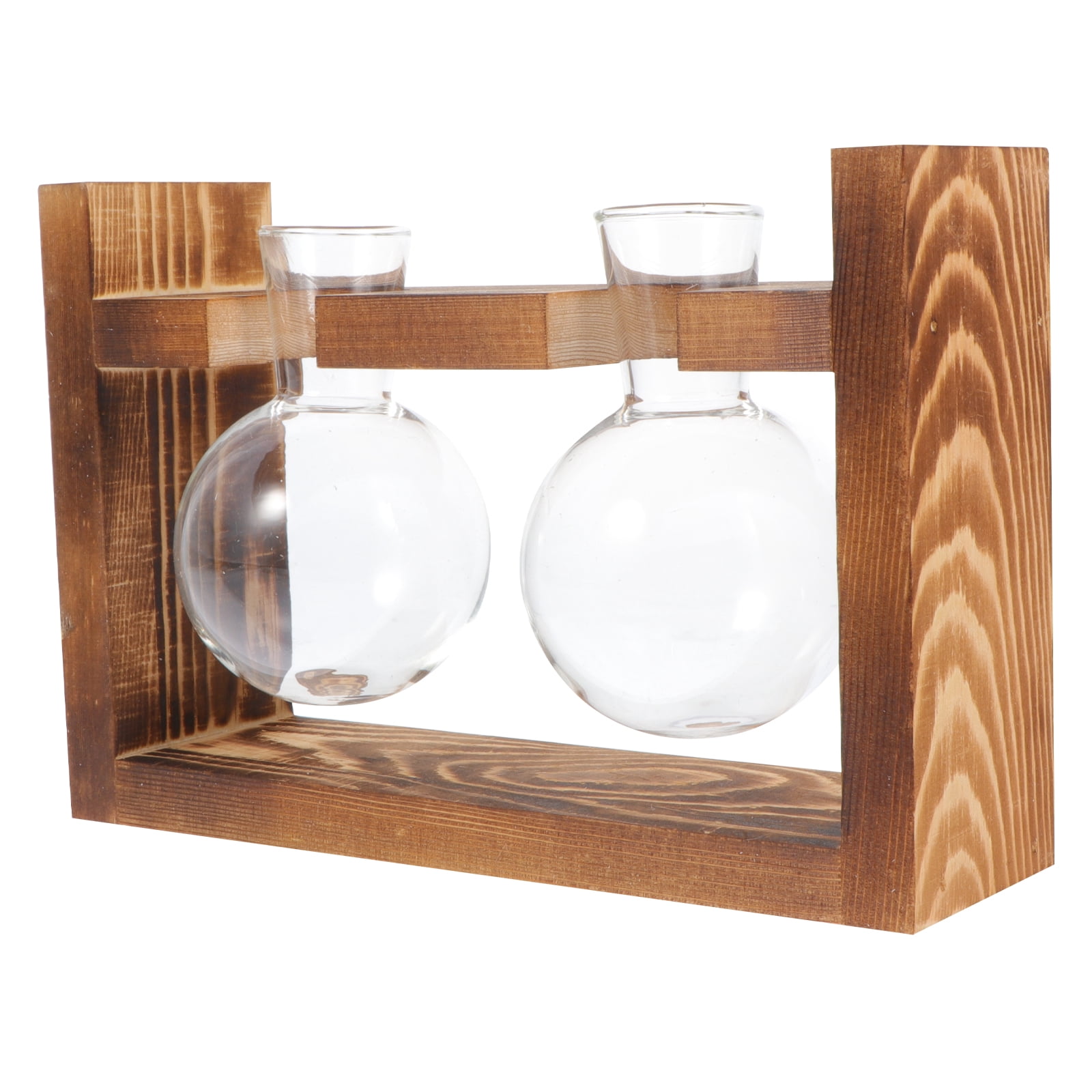 Creative Wood Stand Hydroponic Plant Containers for Home Decor with ...