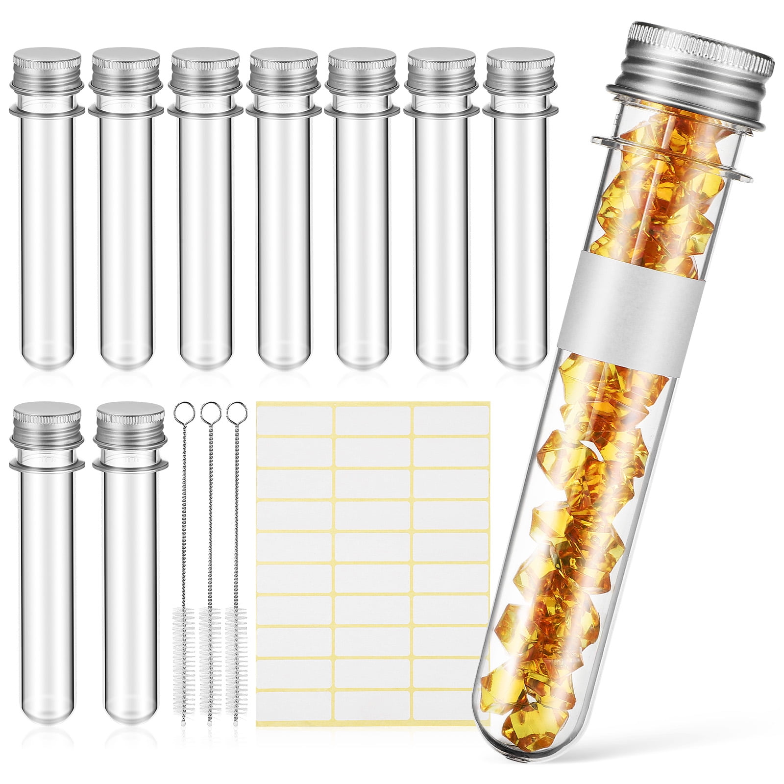 1 Set Test Tubes with Screw Caps Transparent Test Bottles Sealing Test ...