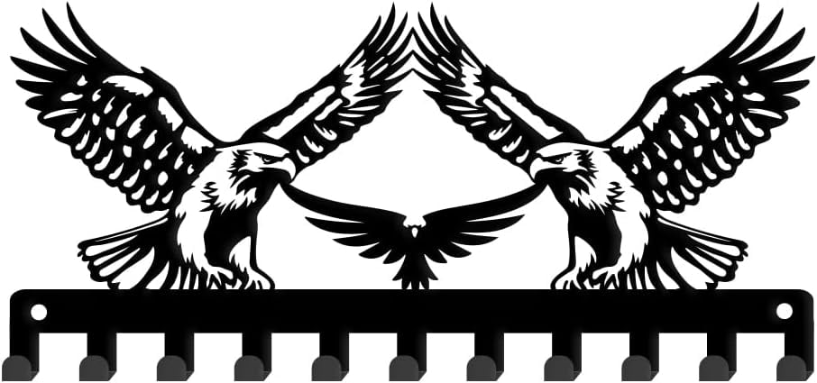 1 Set Three Eagles Key Holder Hawk Key Hook Animal Wall Mounted Door Key Organizer for Dog Leash ...