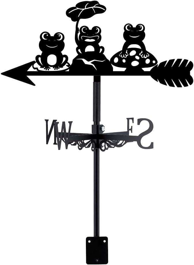 1 Set Three Frogs Weather Vane for Roof Mount Metal Weathervane Lotus ...