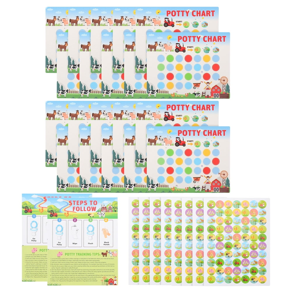 1 Set Toddlers Potty Training Chart With Sticker Decorative Toilet Room ...