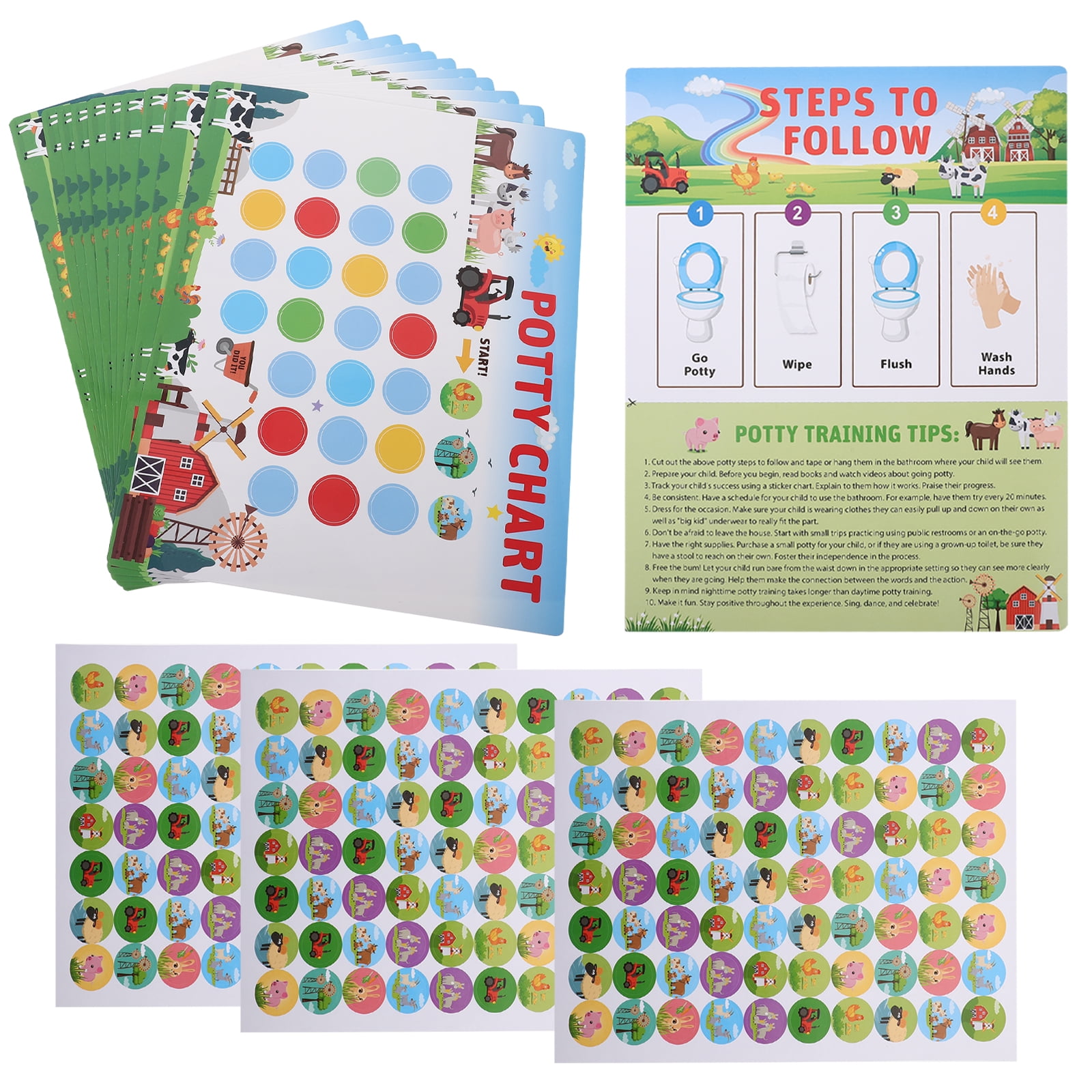 1 Set Toilet Training Sticker Kids Potty Training Sticker And Chart ...