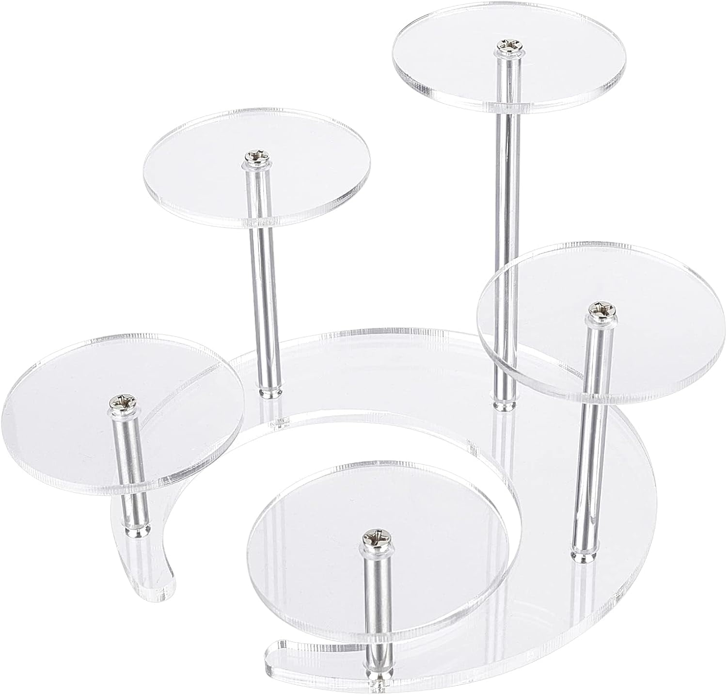 1 Set Transparent Acrylic Display Flat Round Clear 110mm - Walmart.com