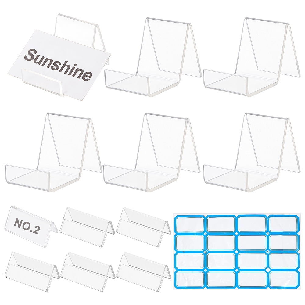 1 Set Transparent Acrylic Tag Holder with Waterproof Sticker Labels ...